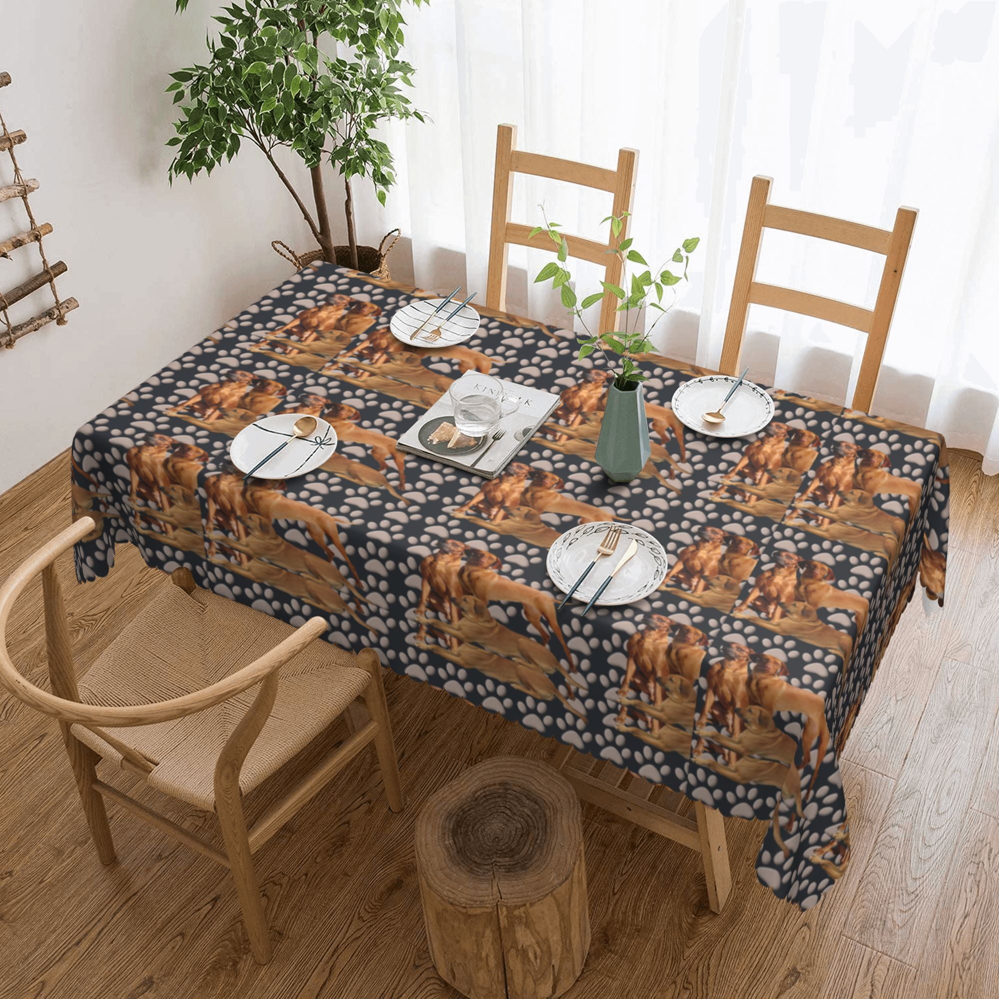 Tablecloth Three Rhodesian Ridgebacks Table Cloth For Rectangle Tables ...