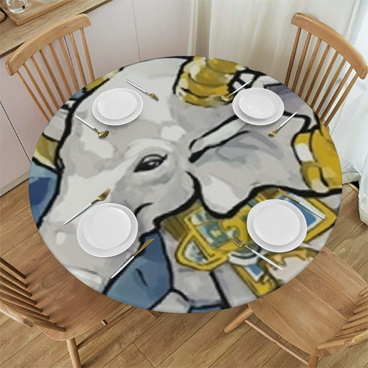 Tablecloth Toppers for Round Tables Anti-Tear Wipeable Elastic Round ...