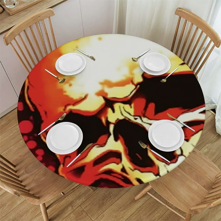 Tablecloth Toppers for Round Tables Fitted Table Cover Elastic Edged ...