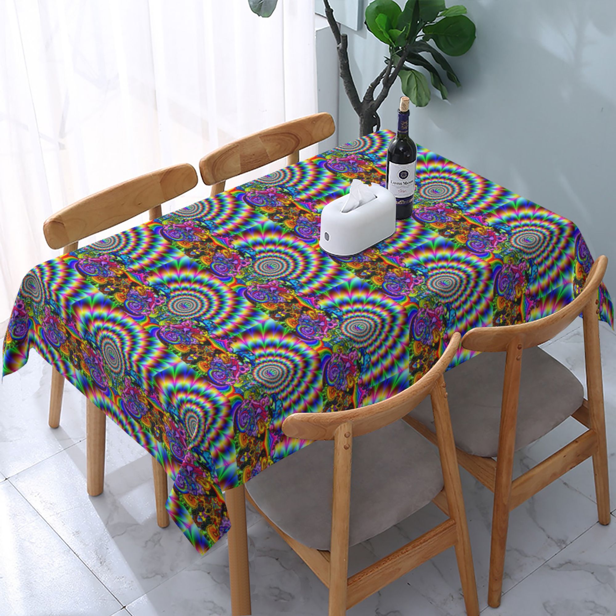 Tablecloth Trippy Cannabis Weedleaf Table Cloth For Rectangle Tables ...