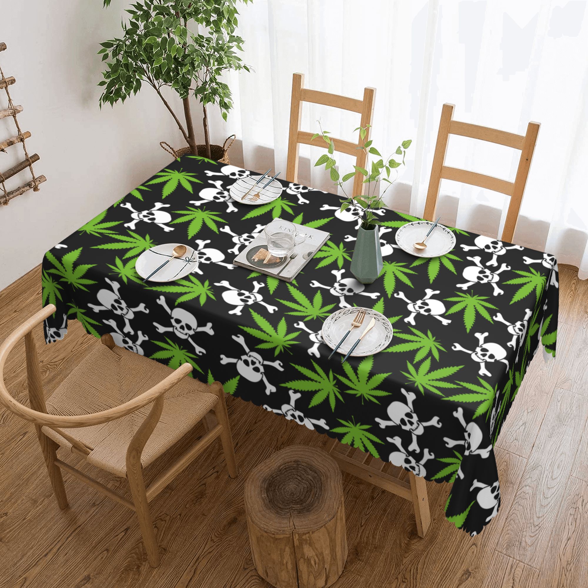 Tablecloth Tropical Leaves Sloth Table Cloth For Rectangle Tables ...