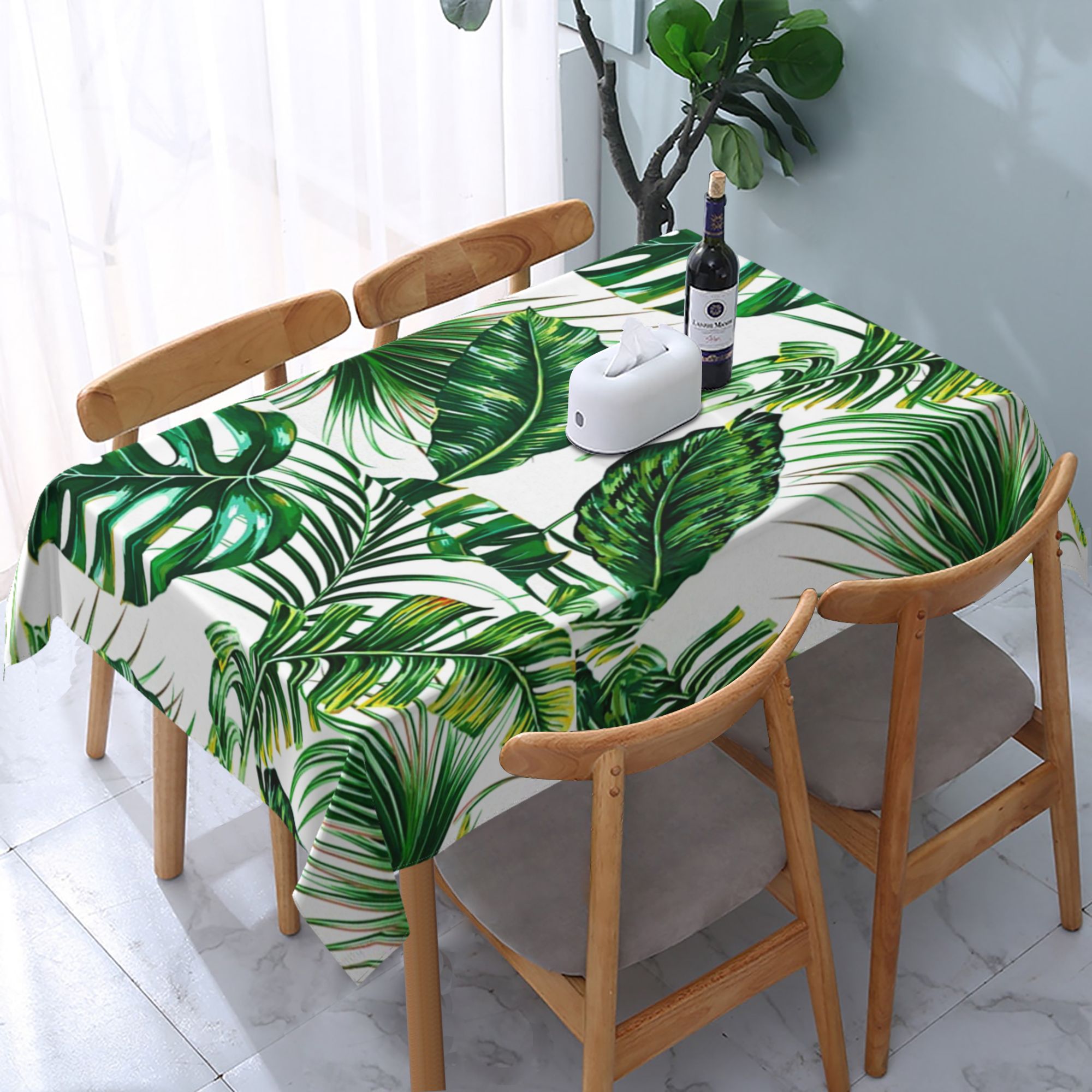 Tablecloth Tropical Palm Leaves Monstera Jungle Leaf The Arts Tropic Nature Table Cloth For ...