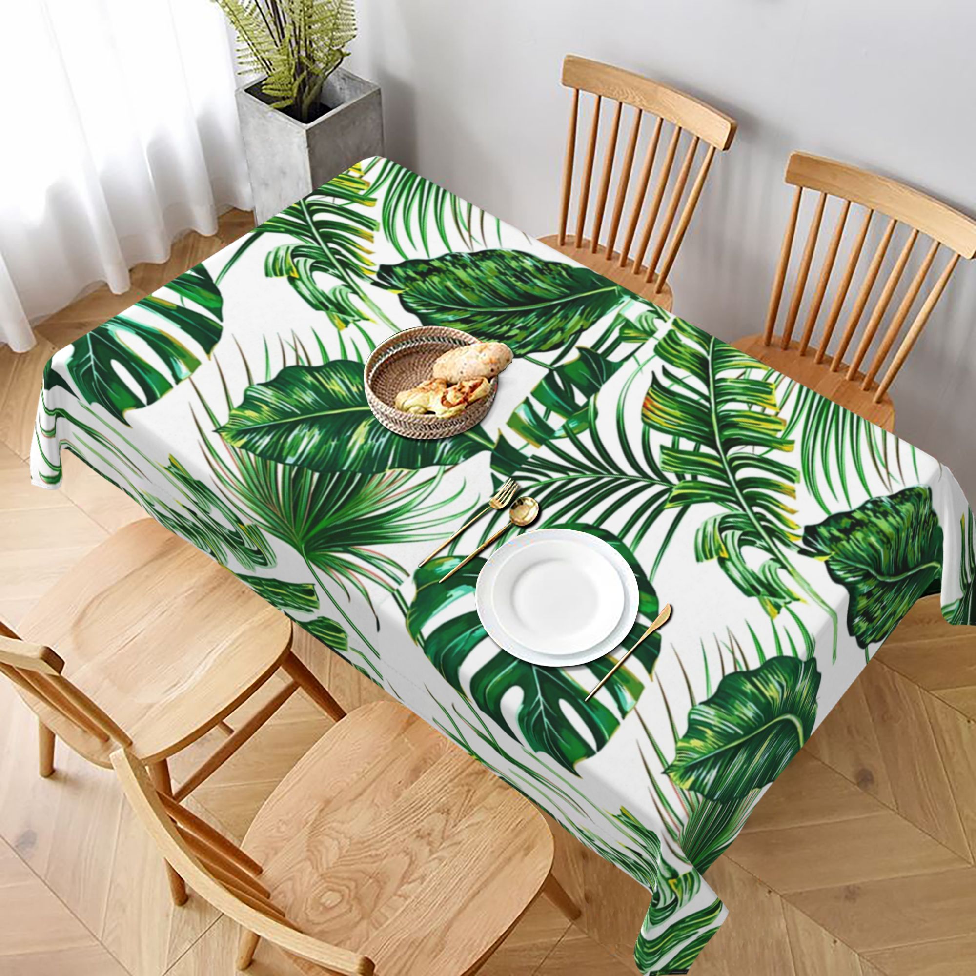Tablecloth Tropical Palm Leaves Monstera Jungle Leaf The Arts Tropic Nature Table Cloth For ...