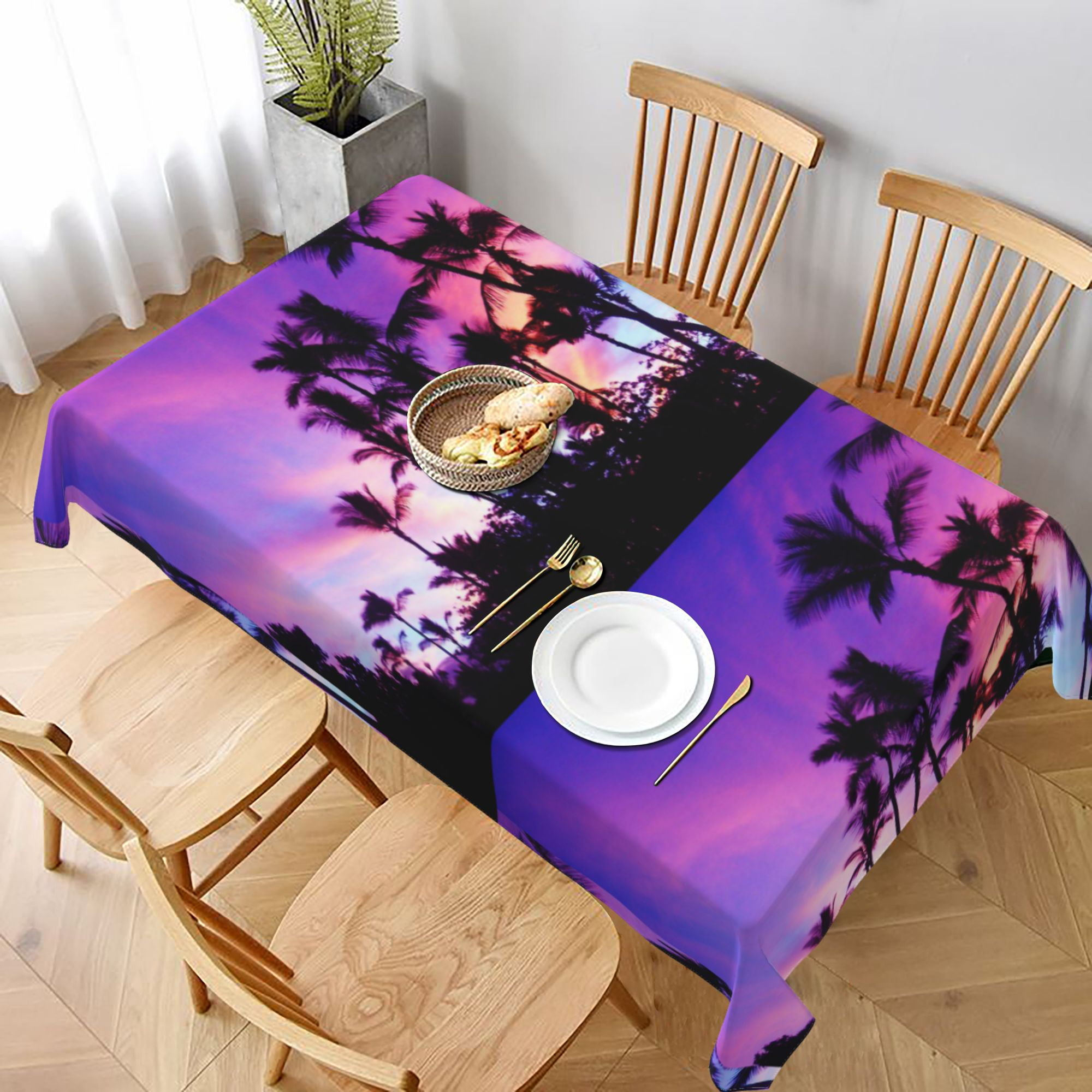 Tablecloth Tropical Palm Tree Table Cloth For Rectangle Tables ...