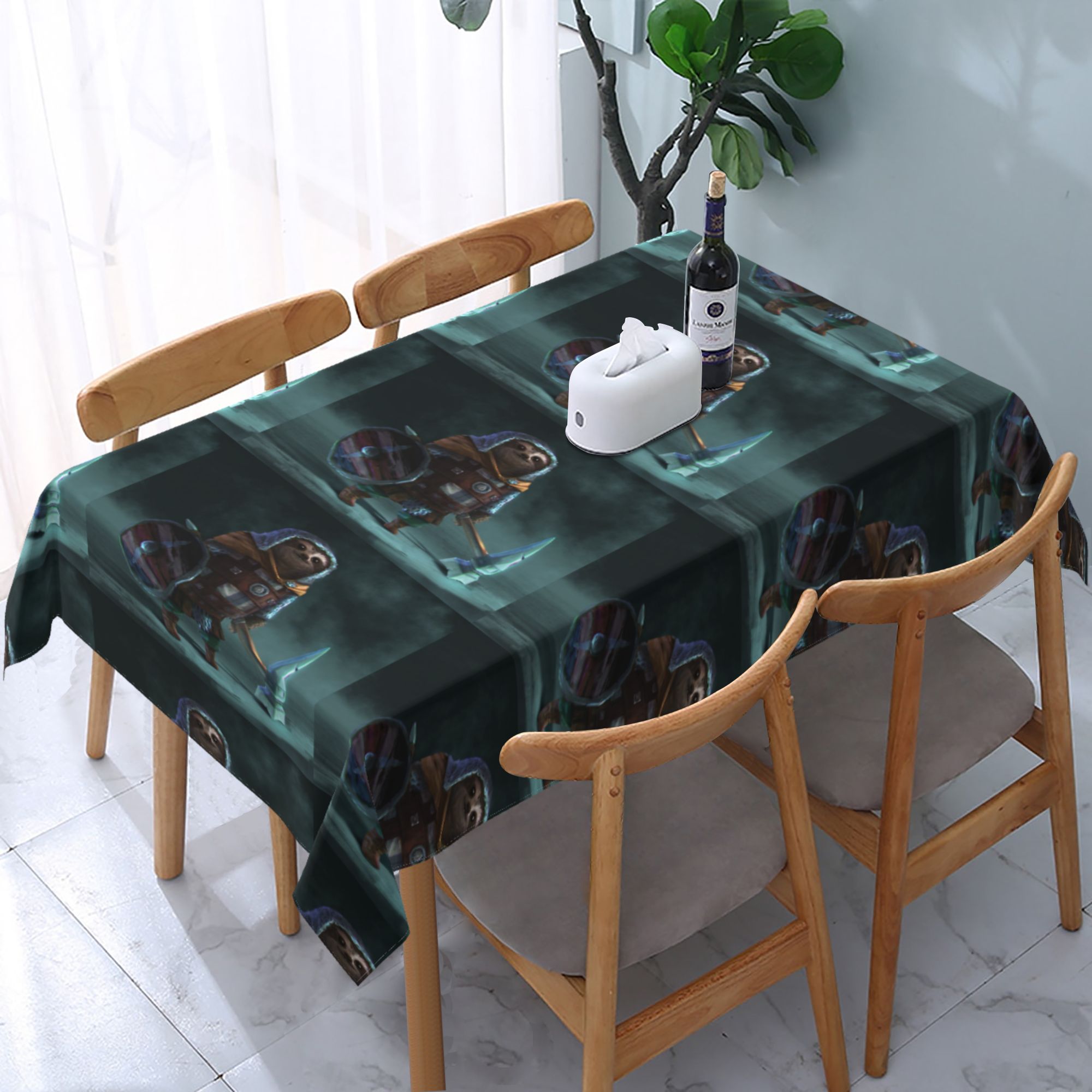 Tablecloth Viking Sloth Table Cloth For Rectangle Tables Waterproof ...