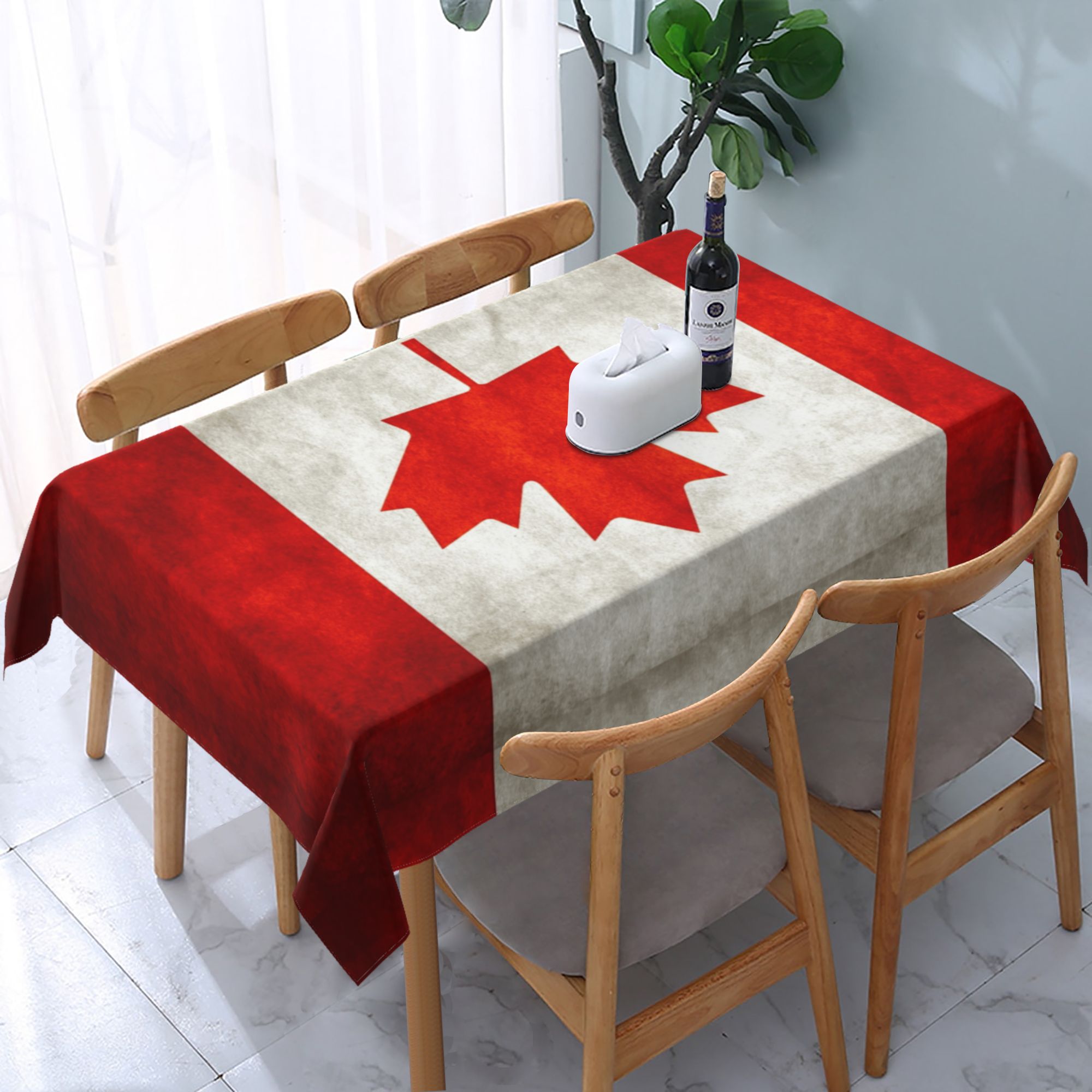 Tablecloth Vintage Canada Flag Table Cloth For Rectangle Tables ...