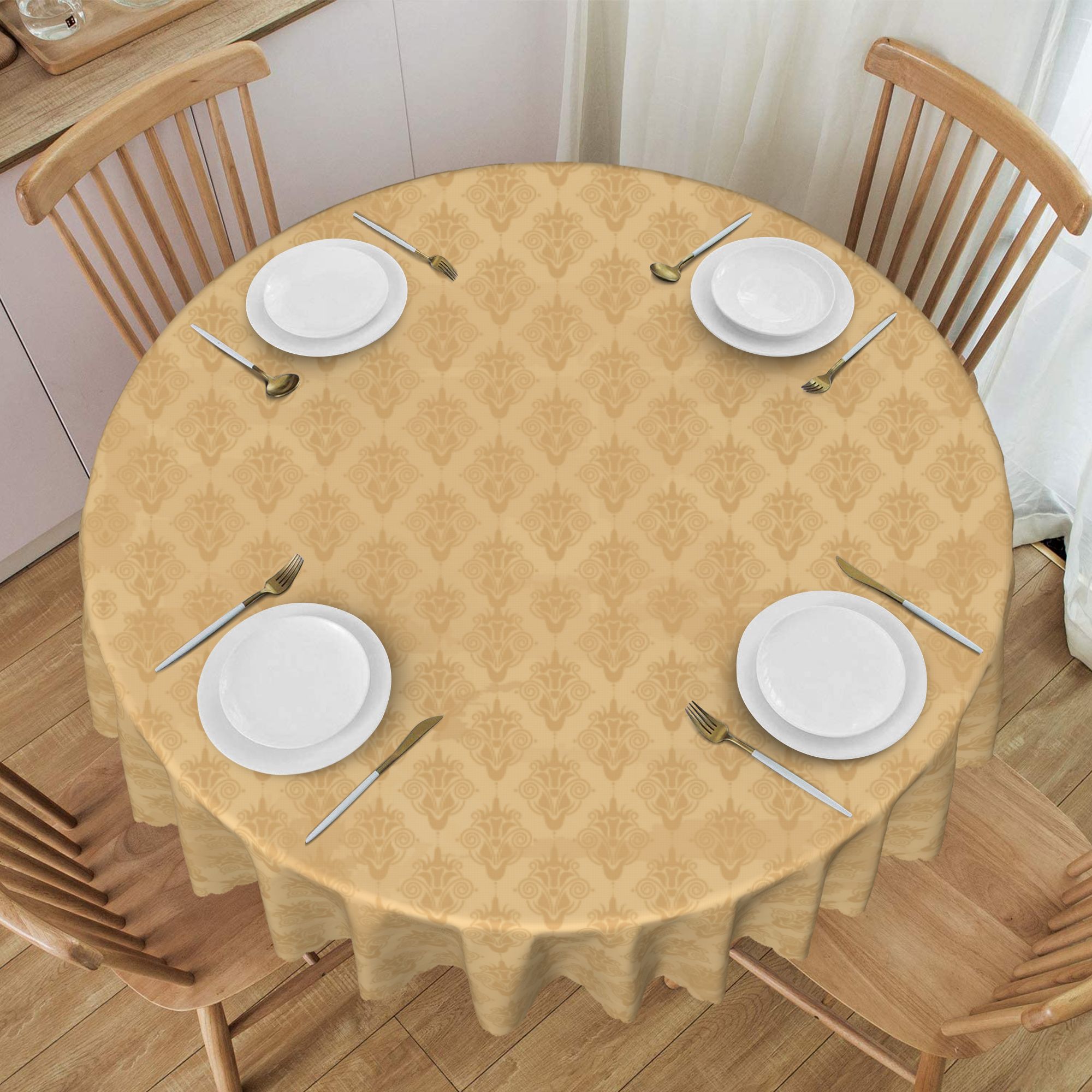Tablecloth Vintage Flower Pattern Table Cloth For Circular Tables ...