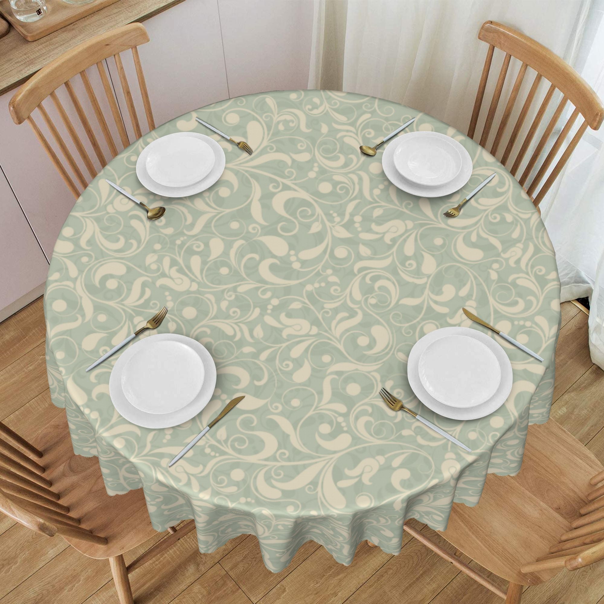 Tablecloth Vintage Flower Pattern Table Cloth For Circular Tables ...