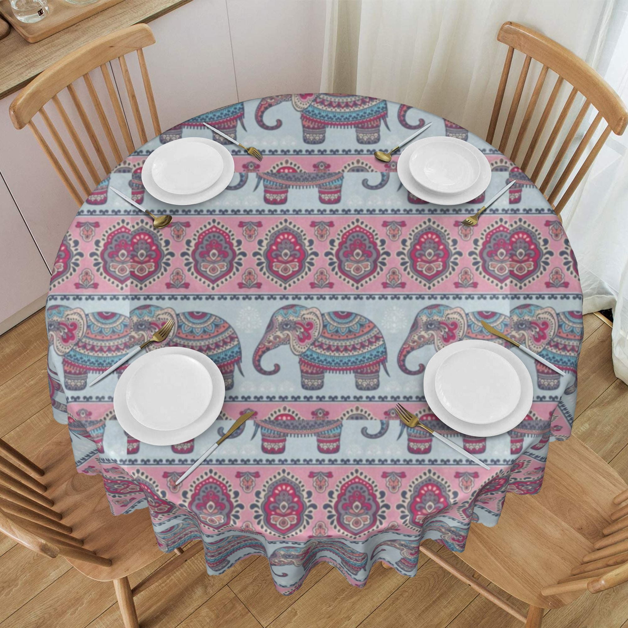 Tablecloth Vintage Graphic Indian Elephant Mandala Table Cloth For ...