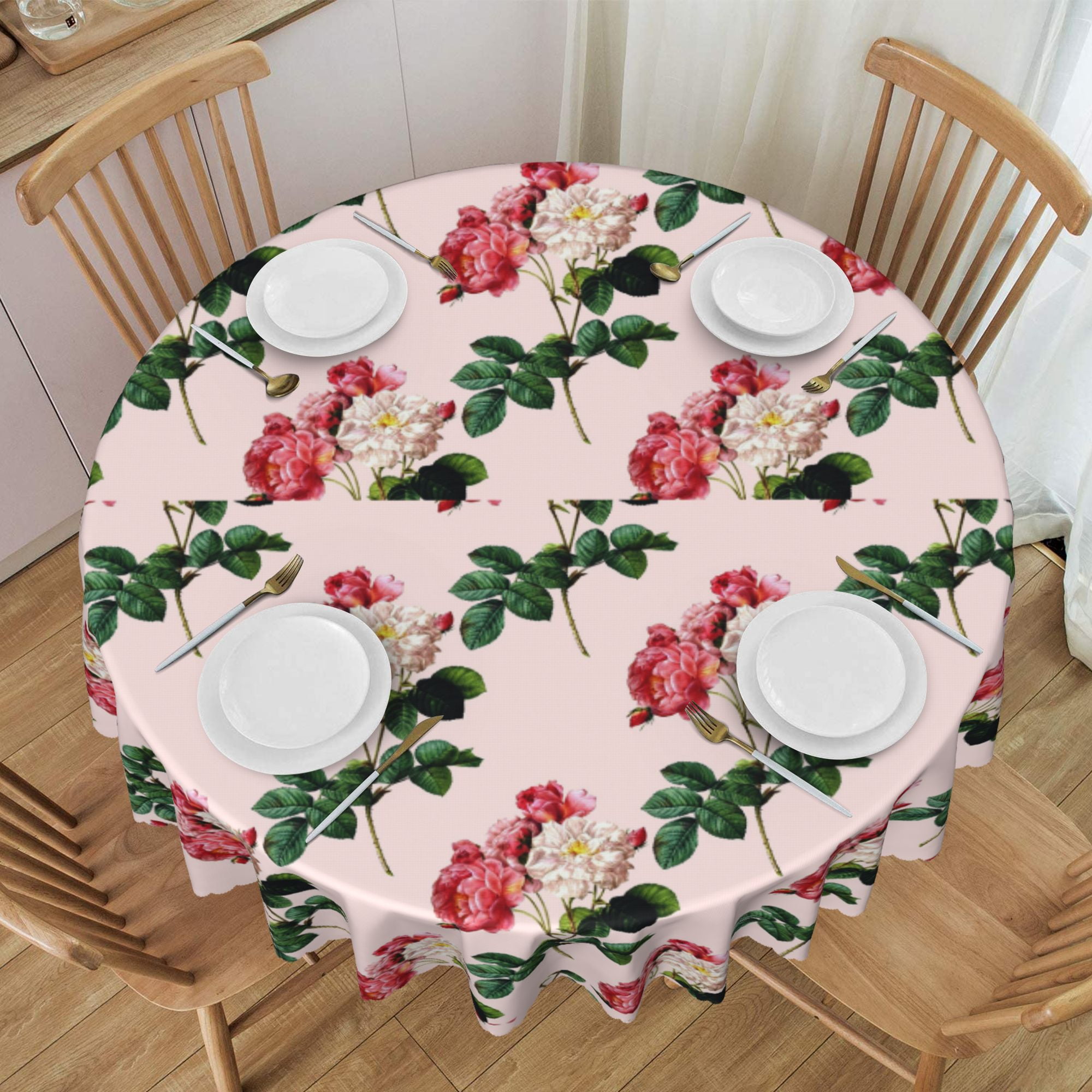 Tablecloth Vintage Rose Wallpaper Table Cloth For Circular Tables ...