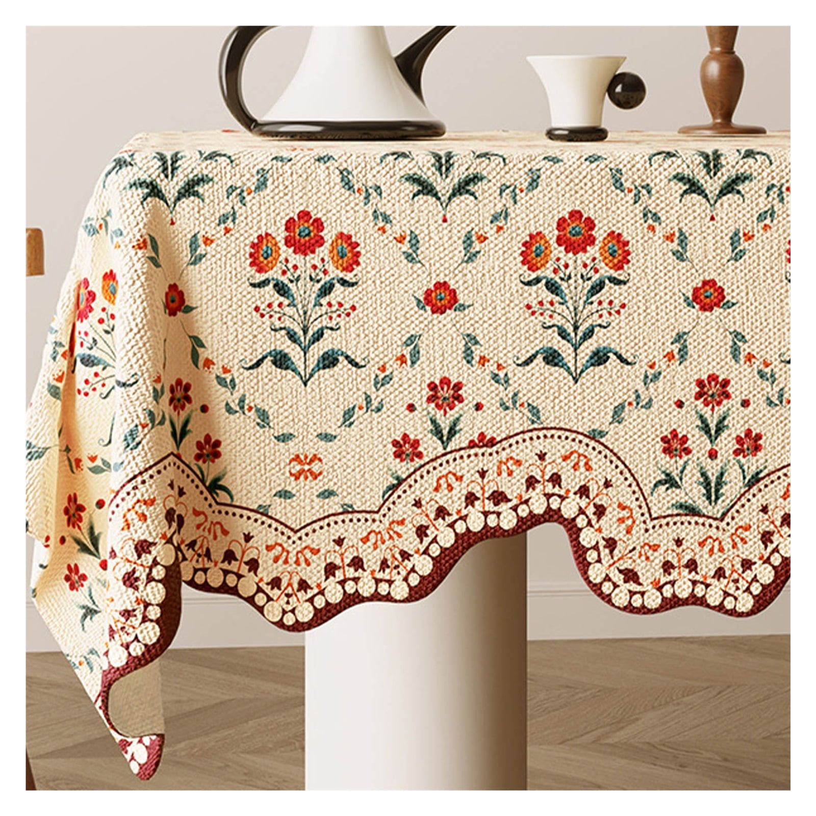 Tablecloth, Vintage Waterproof Tablecloth, Cotton and Linen Tablecloth ...