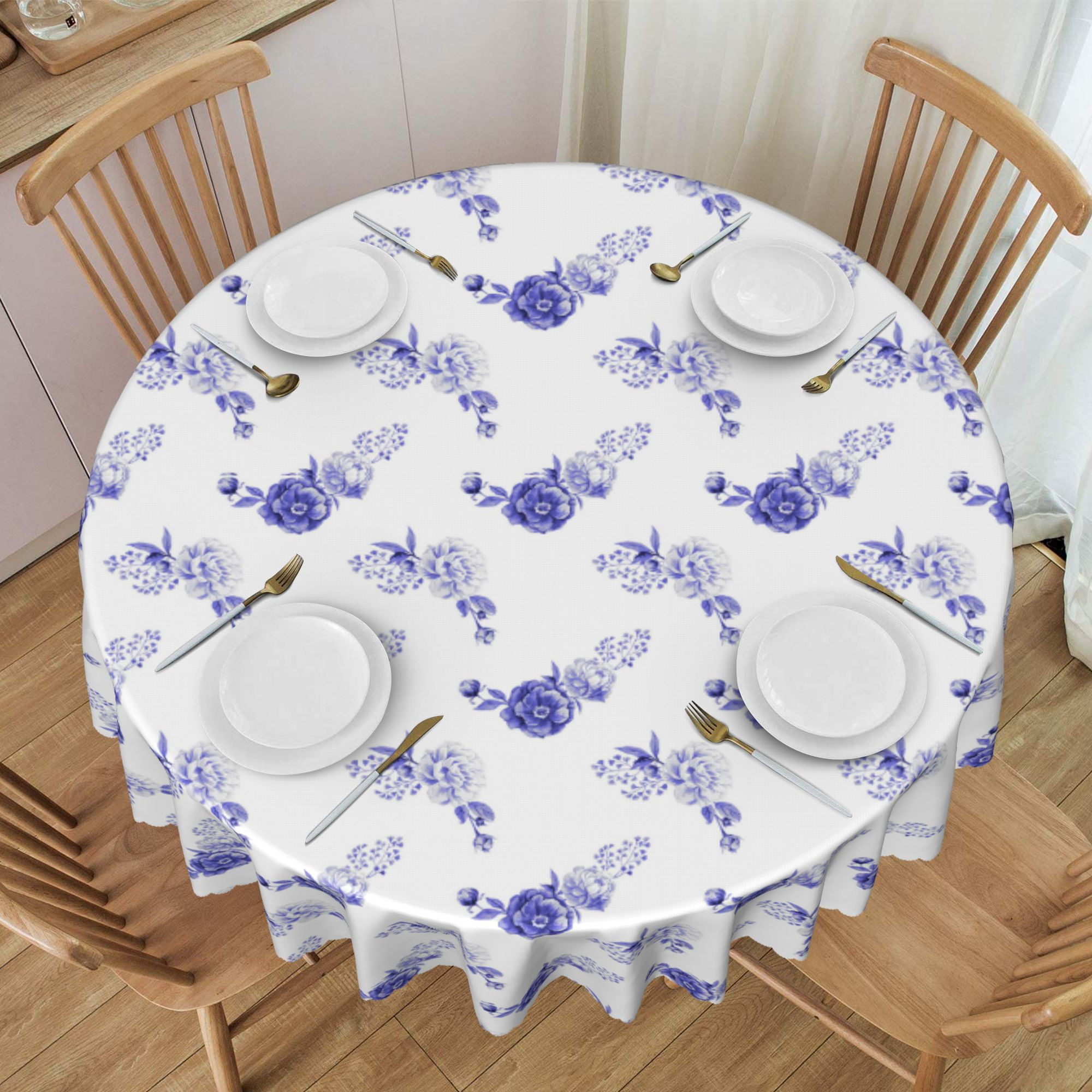 Tablecloth Watercolor Flower Wallpaper Table Cloth For Circular Tables ...