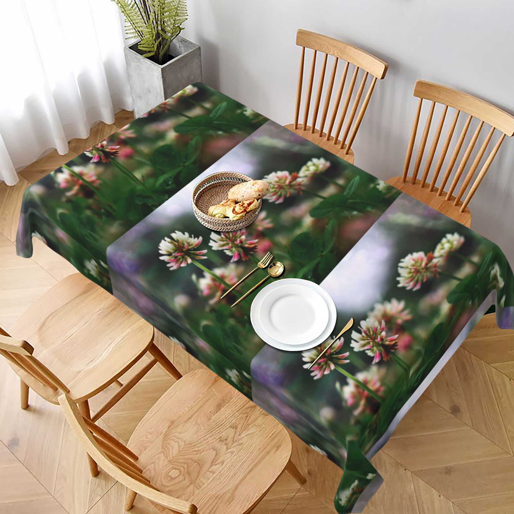 Tablecloth Wildflower Plant Wallpaper Table Cloth For Rectangle Tables ...