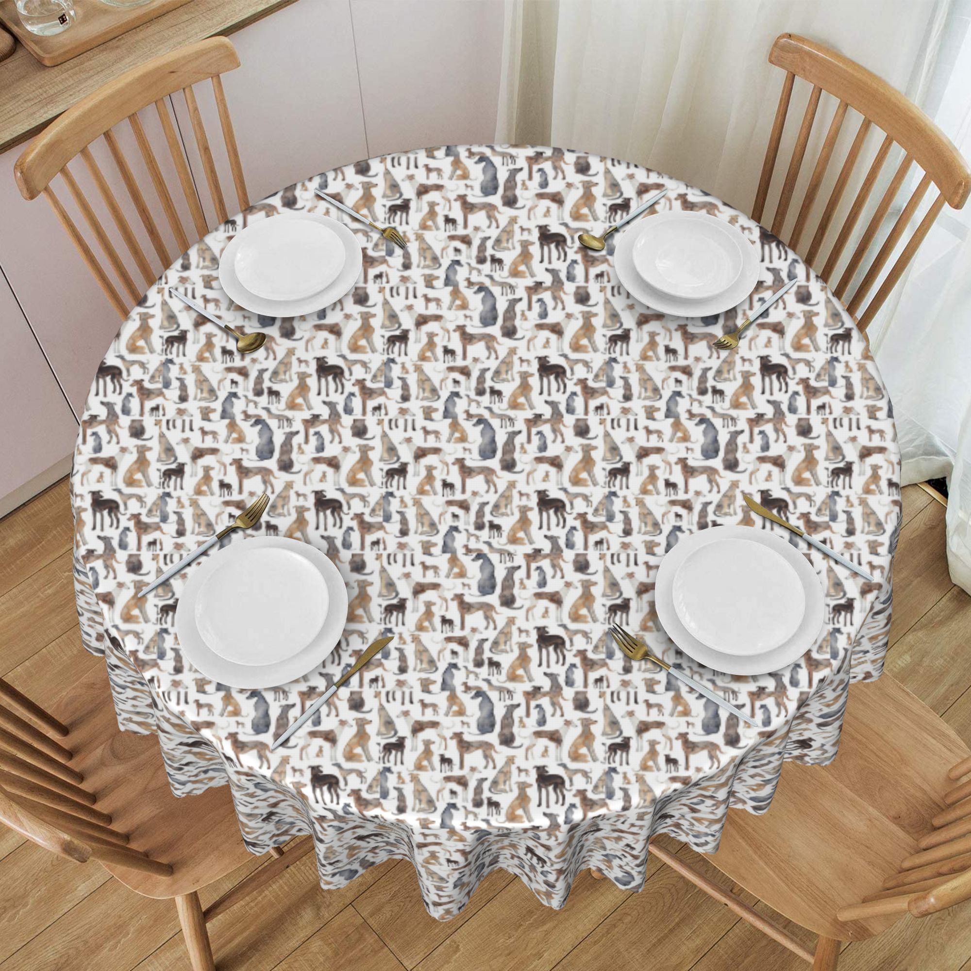 Tablecloth Wippets And Lurcher Dogs Table Cloth For Circular Tables ...