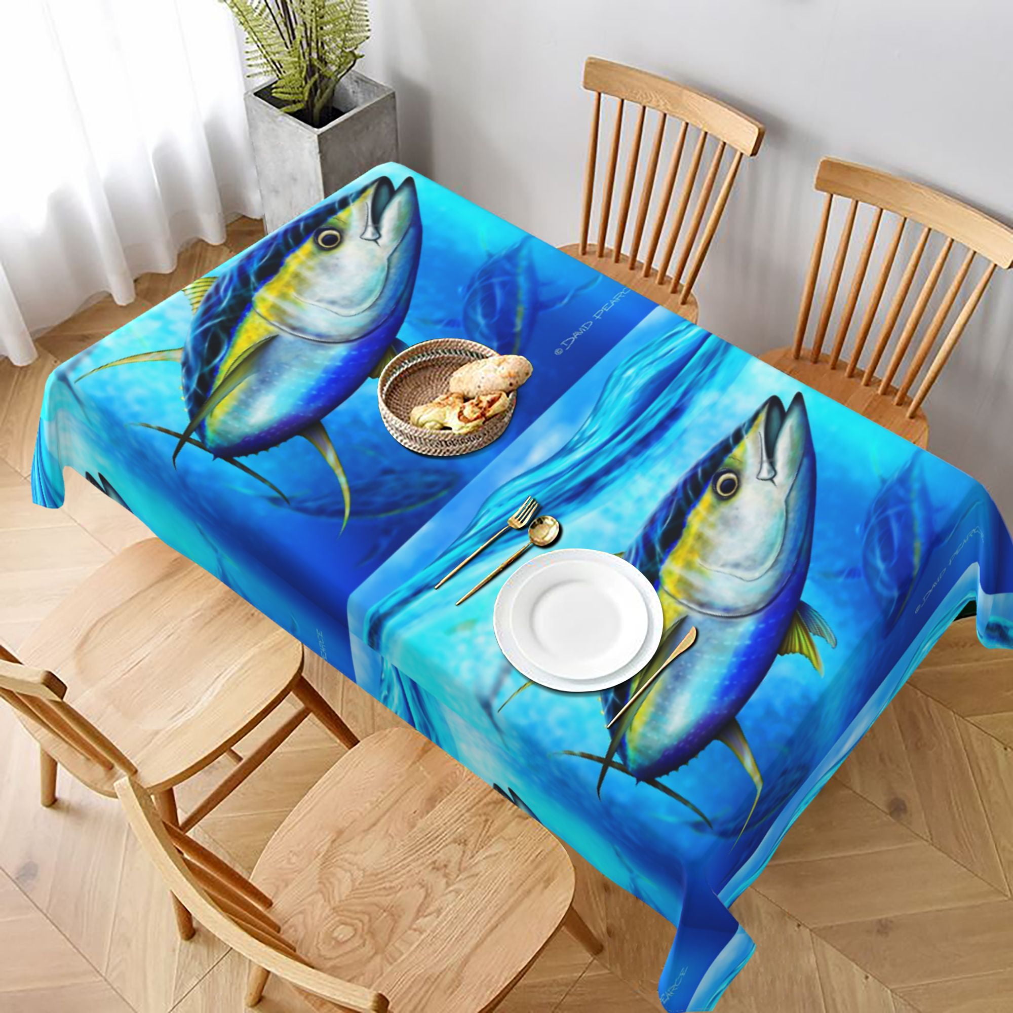 Tablecloth Yellowfin Tuna Table Cloth For Rectangle Tables Waterproof ...