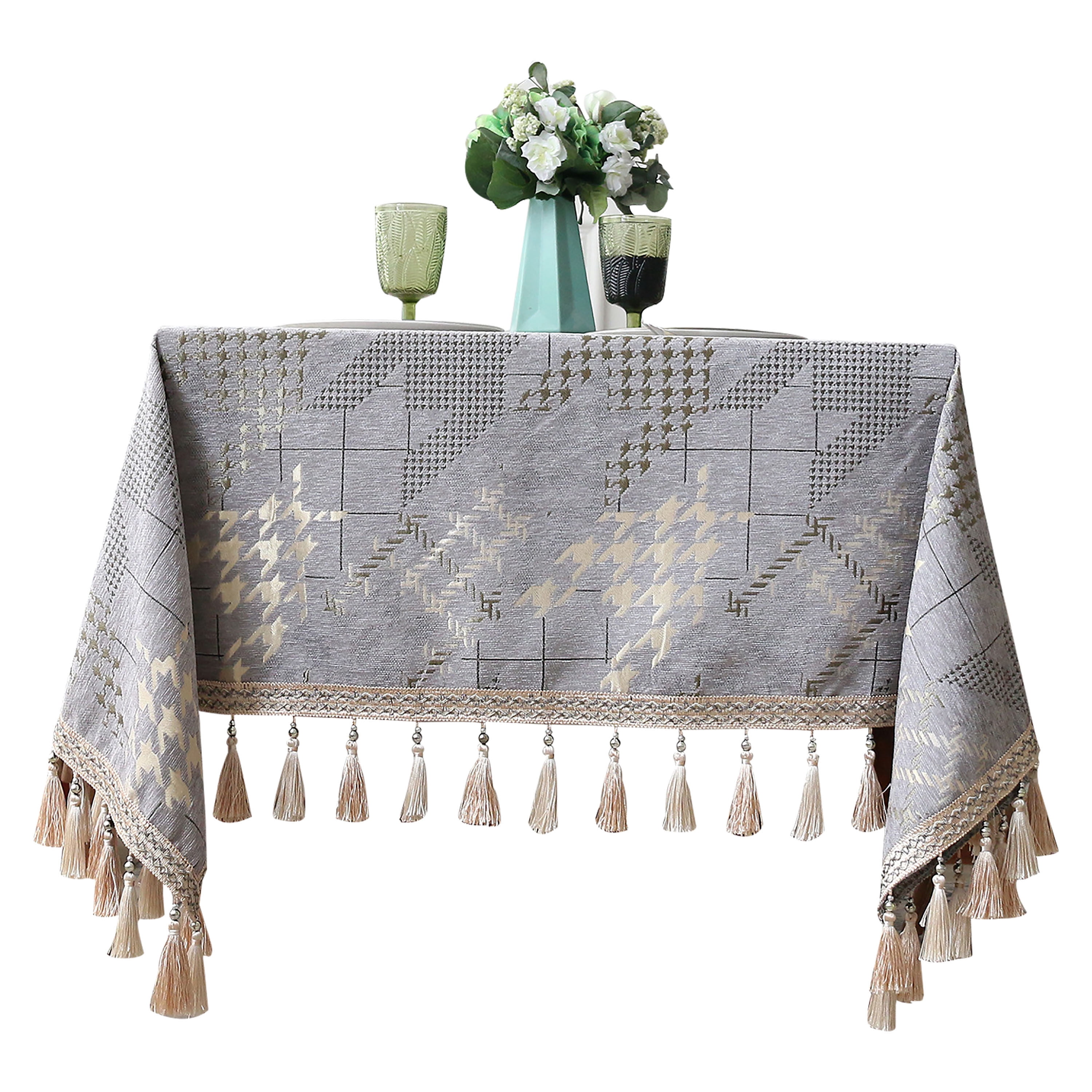 Tablecloths For Rectangle Tables,Chidori Grid Jacquard Tablecloth With ...