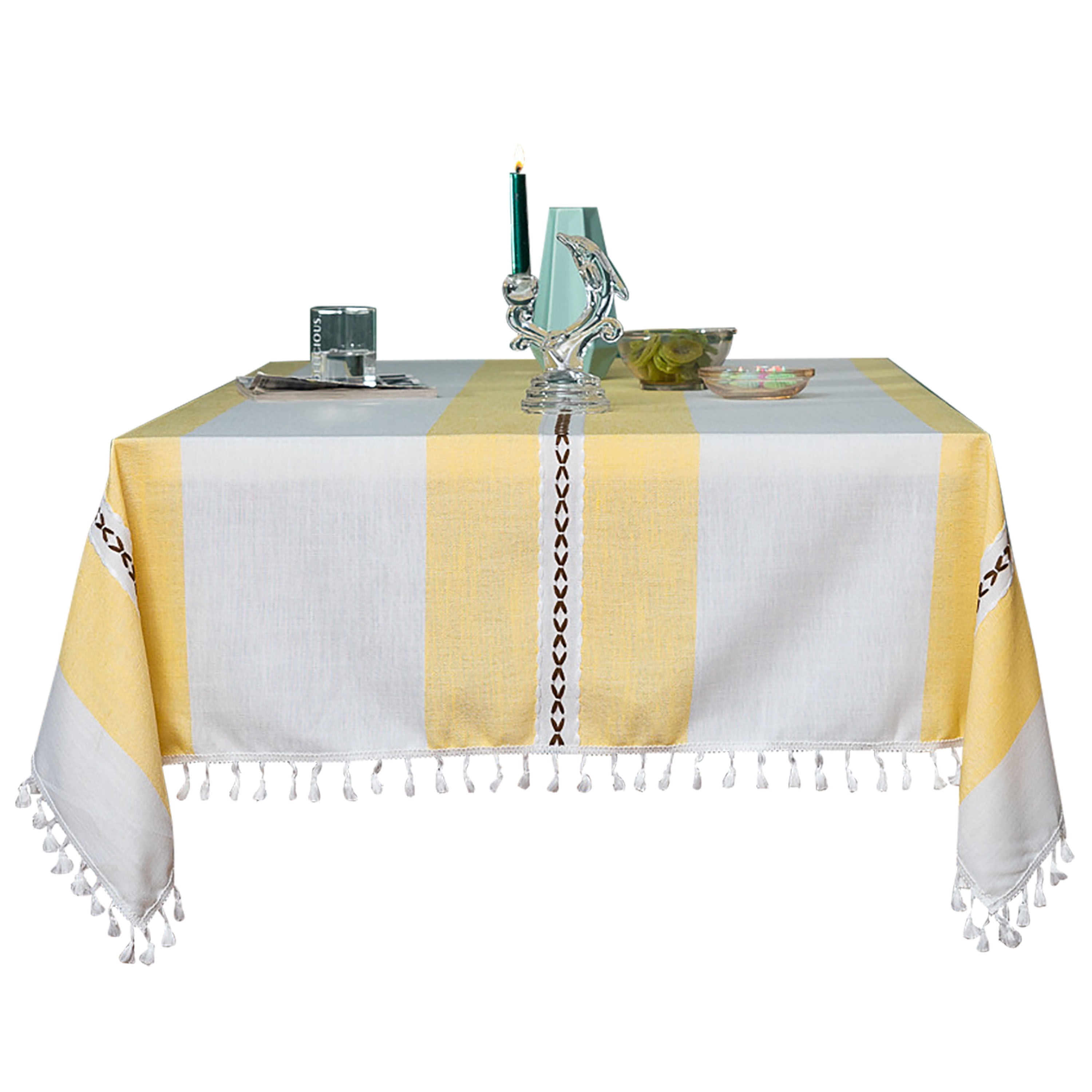 Tablecloths For Rectangle Tables,Cotton Linen Striped Tablecloth With ...