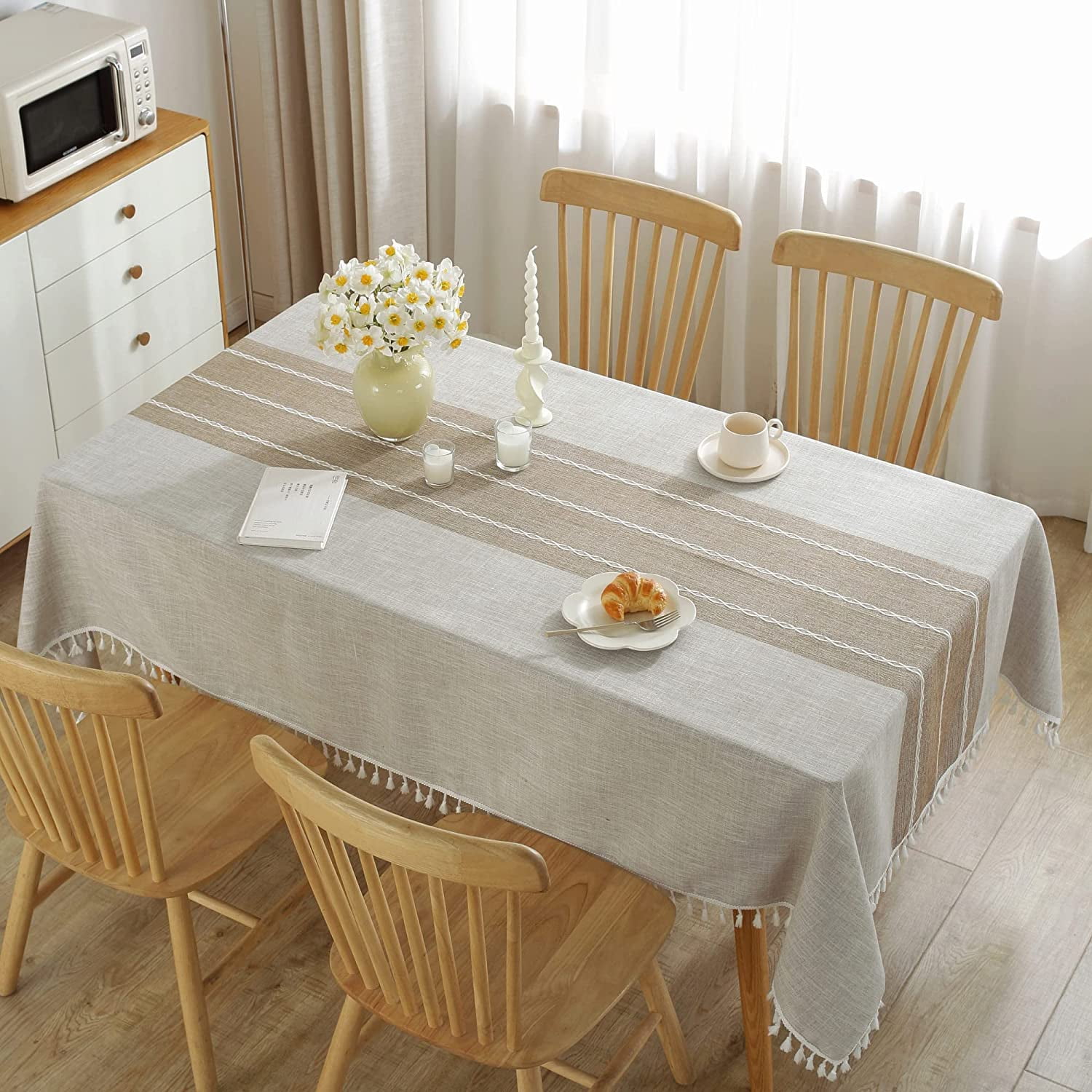 Tablecloths For Rectangle Tables,Cotton Linen Table Cloth Waterproof ...