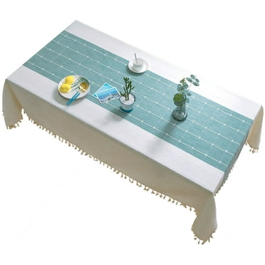 WEALUXE Large White Tablecloth 90x156 for 8 Foot Rectangle Tables ...