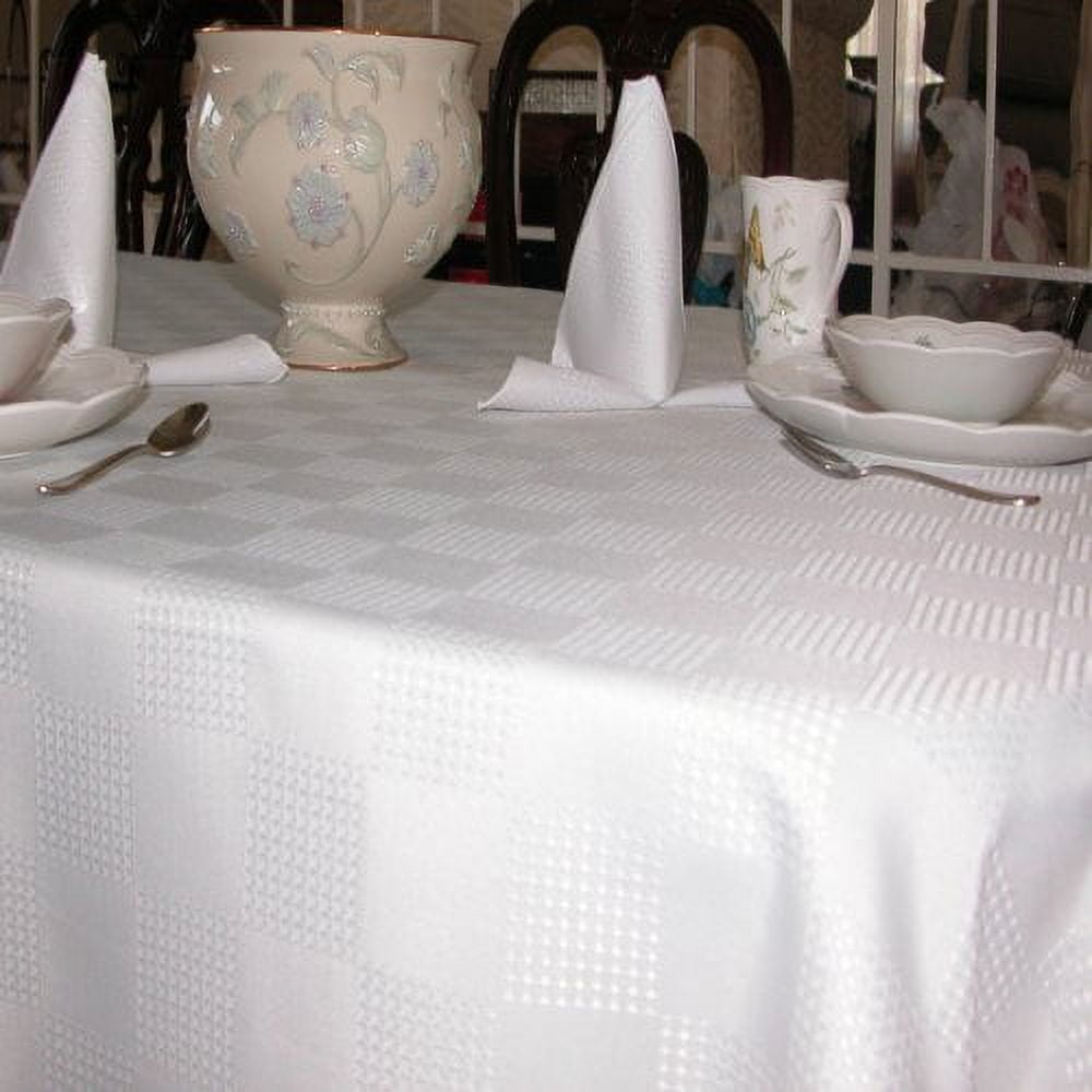 Sana Enterprises Tablecloth, White, 100% Polyester, 60x144 Inches ...