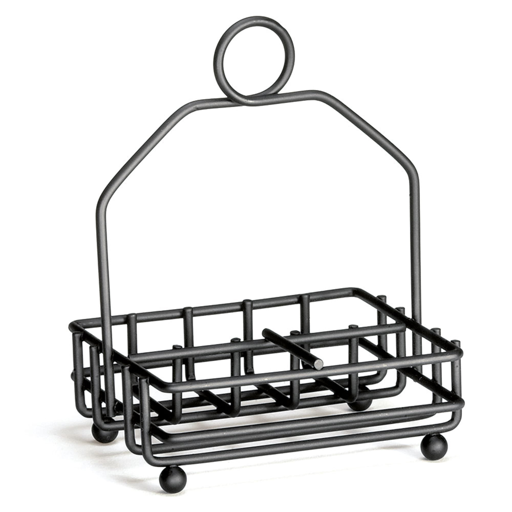 Tablecraft 593RBK 2 Compartment Rectangular Condiment Caddy - Metal ...