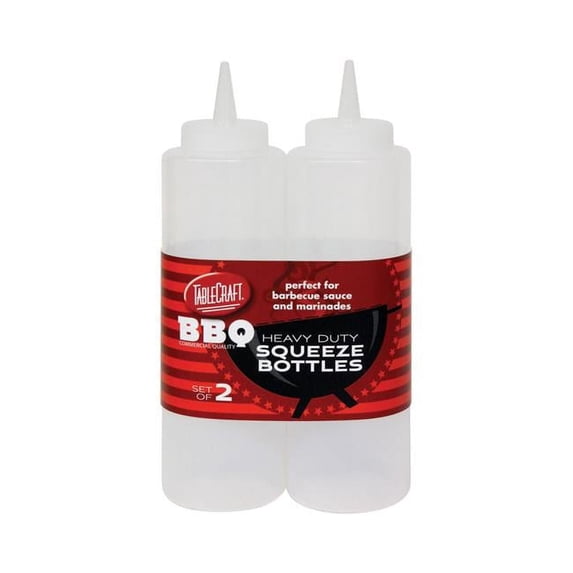 Tablecraft BBQ112C-1 12 oz Clear Heavy Duty Squeeze Bottle (2 Pack ...