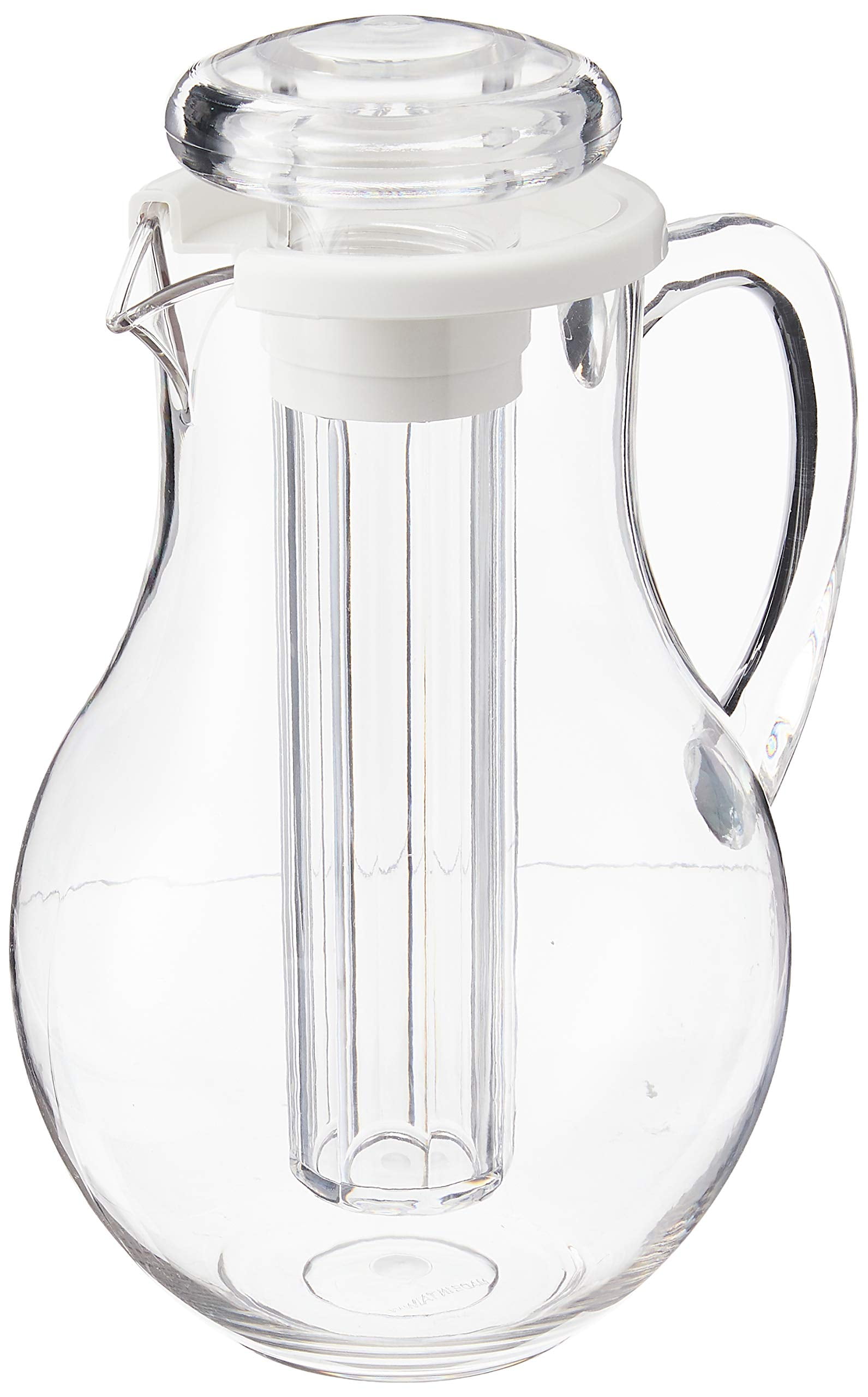 Winco Polycarbonate Water Pitcher with Ice Tube Core, 2-Quart - Walmart.com