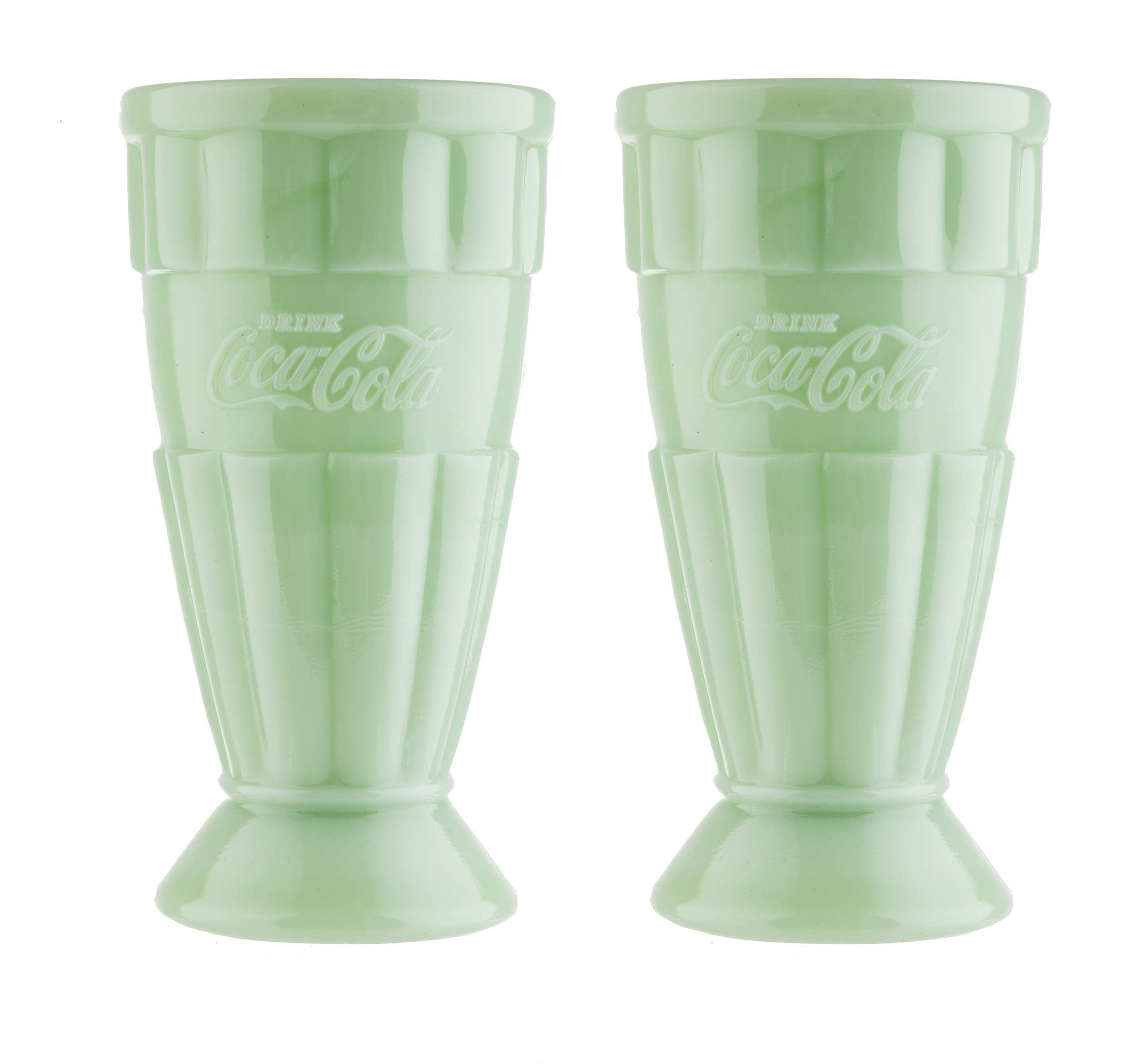 TableCraft Coca-Cola Jadeite Malt Cup, 16 oz, Set of 2, Green ...