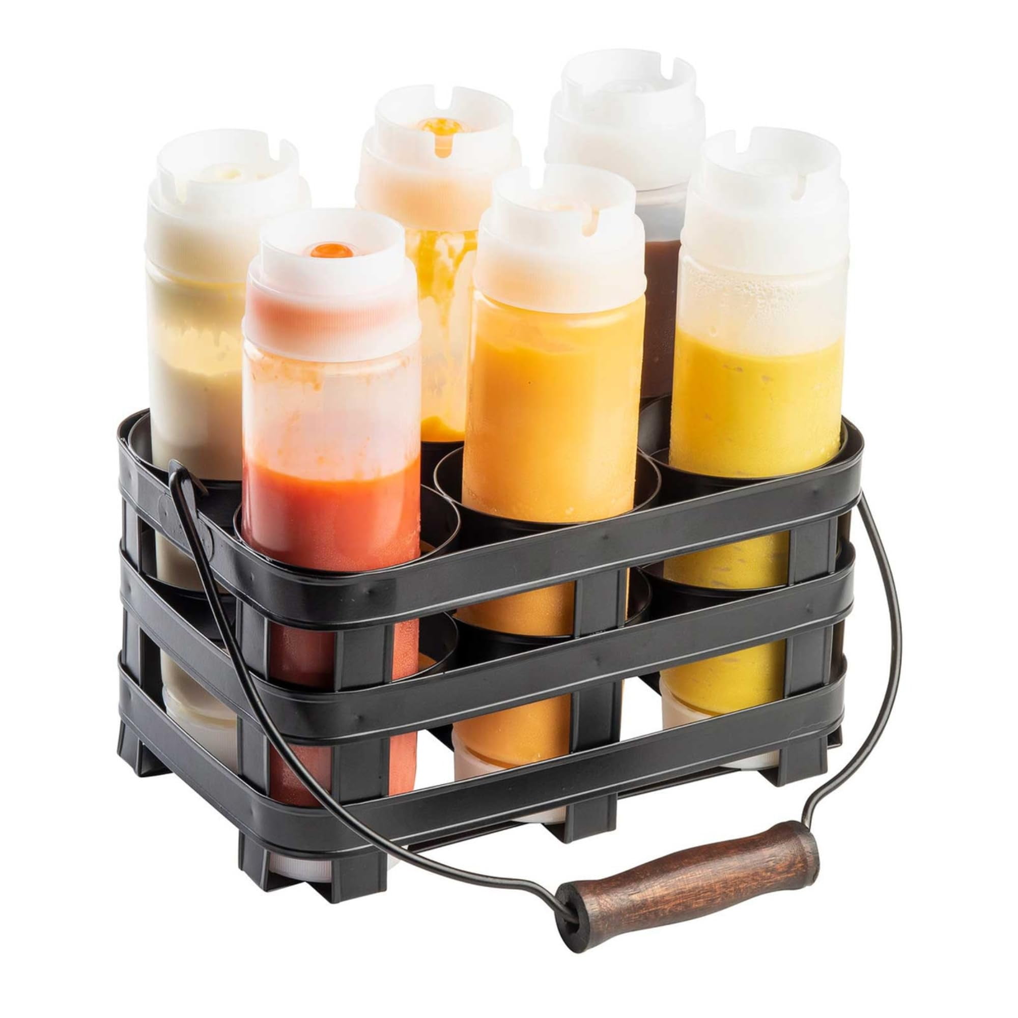 Tablecraft Forge Collection Condiment Caddy, Galvanized Black Steel ...