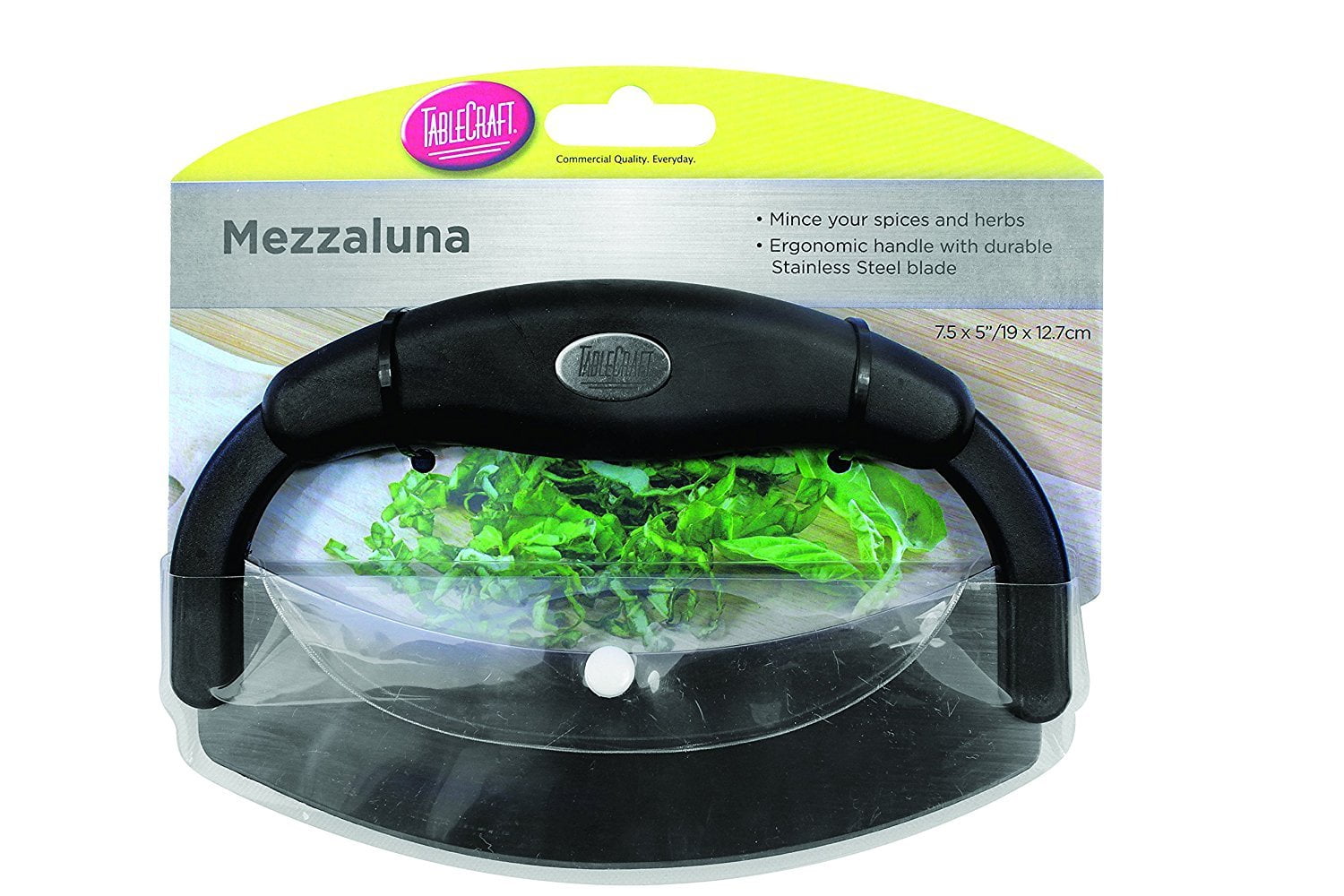 Tablecraft H6611 Mezzaluna Single Blade with Plastic Handle, Small ...
