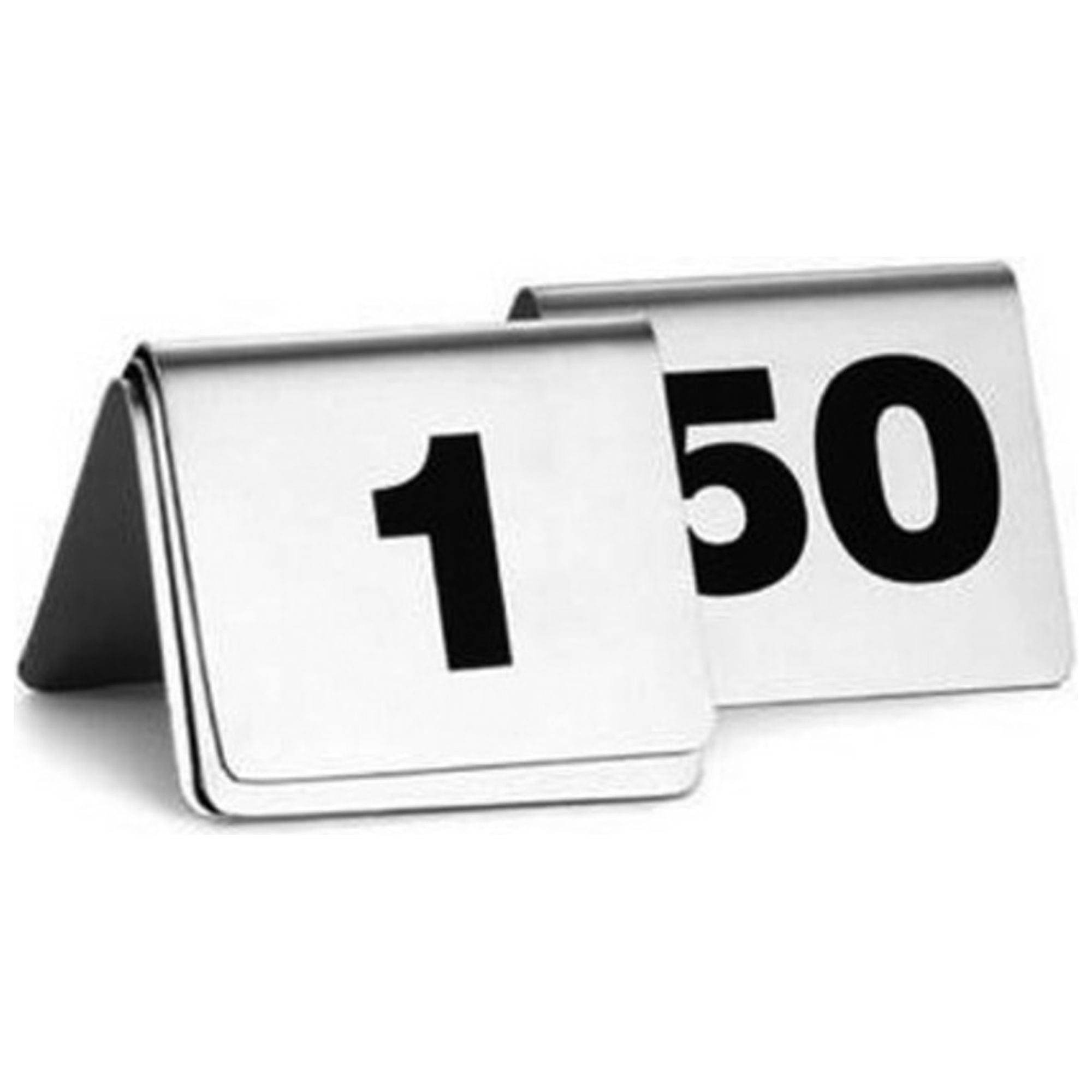 Tablecraft Numbered Stainless-Steel Table Tents, Silver, Set Of 50 ...