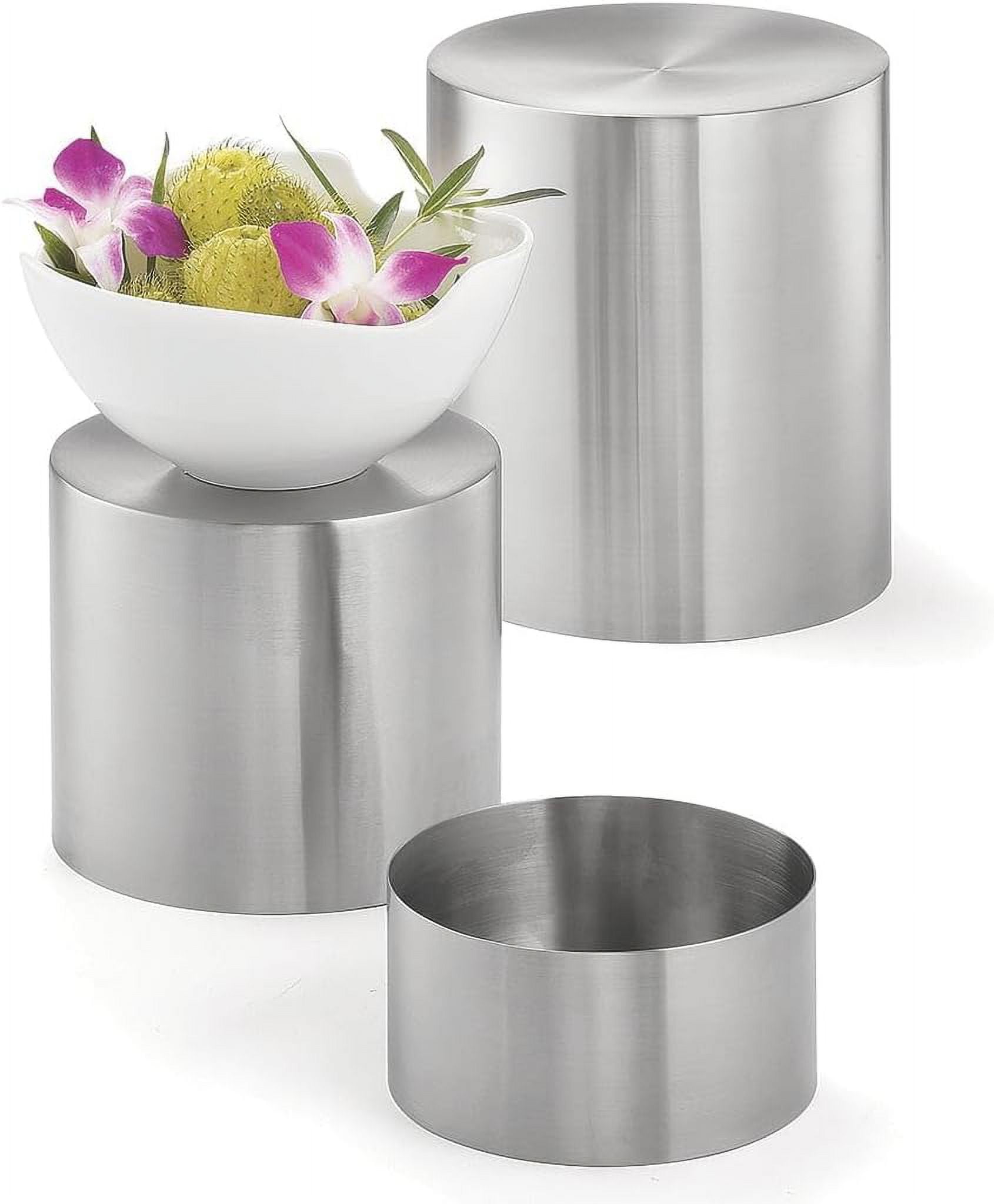 Tablecraft Round Riser Set, Stainless, 3-6-9-Inch - Walmart.com