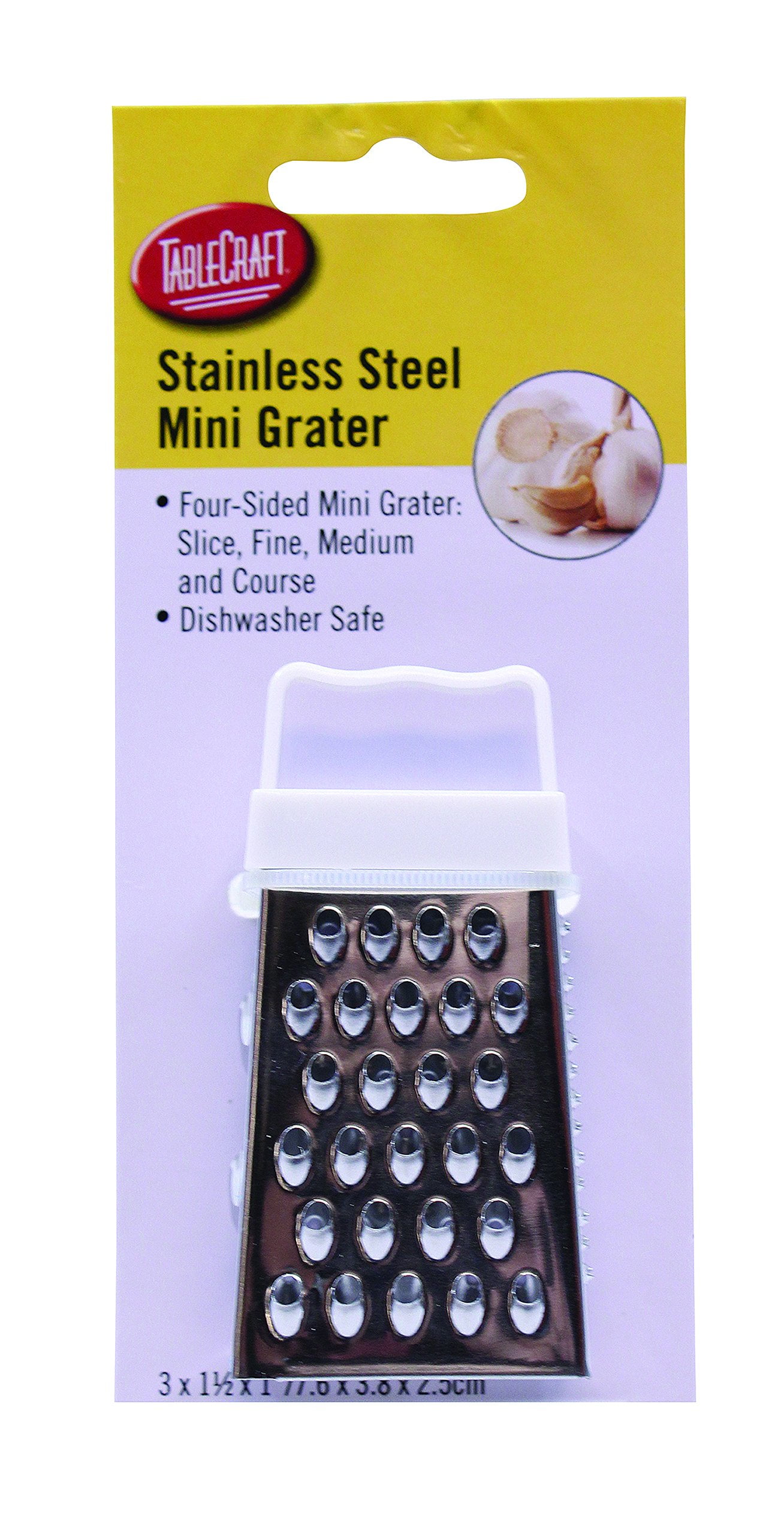 Tablecraft SG100 Mini Grater, Small, Silver, 4-Sided Stainless Steel ...