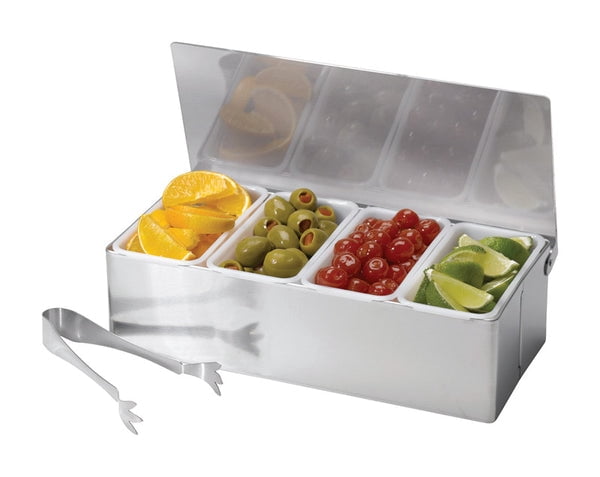 Tablecraft TableCraft Silver ABS/Stainless Steel Bar Caddy w/Tongs ...