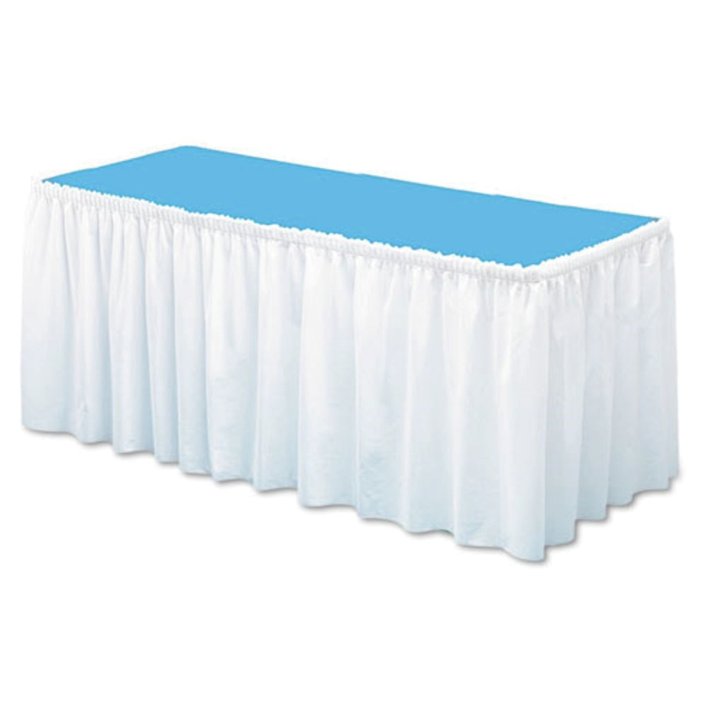 Tablemate Table Set Linen-Like Table Skirting, 29" x 14ft, White ...