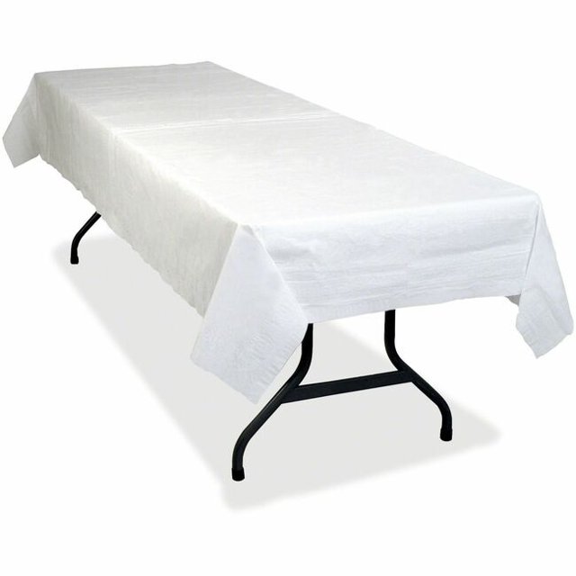 Tablemate Table Set Poly Tissue Table Cover, 54 x 108, White, 6/Pack ...