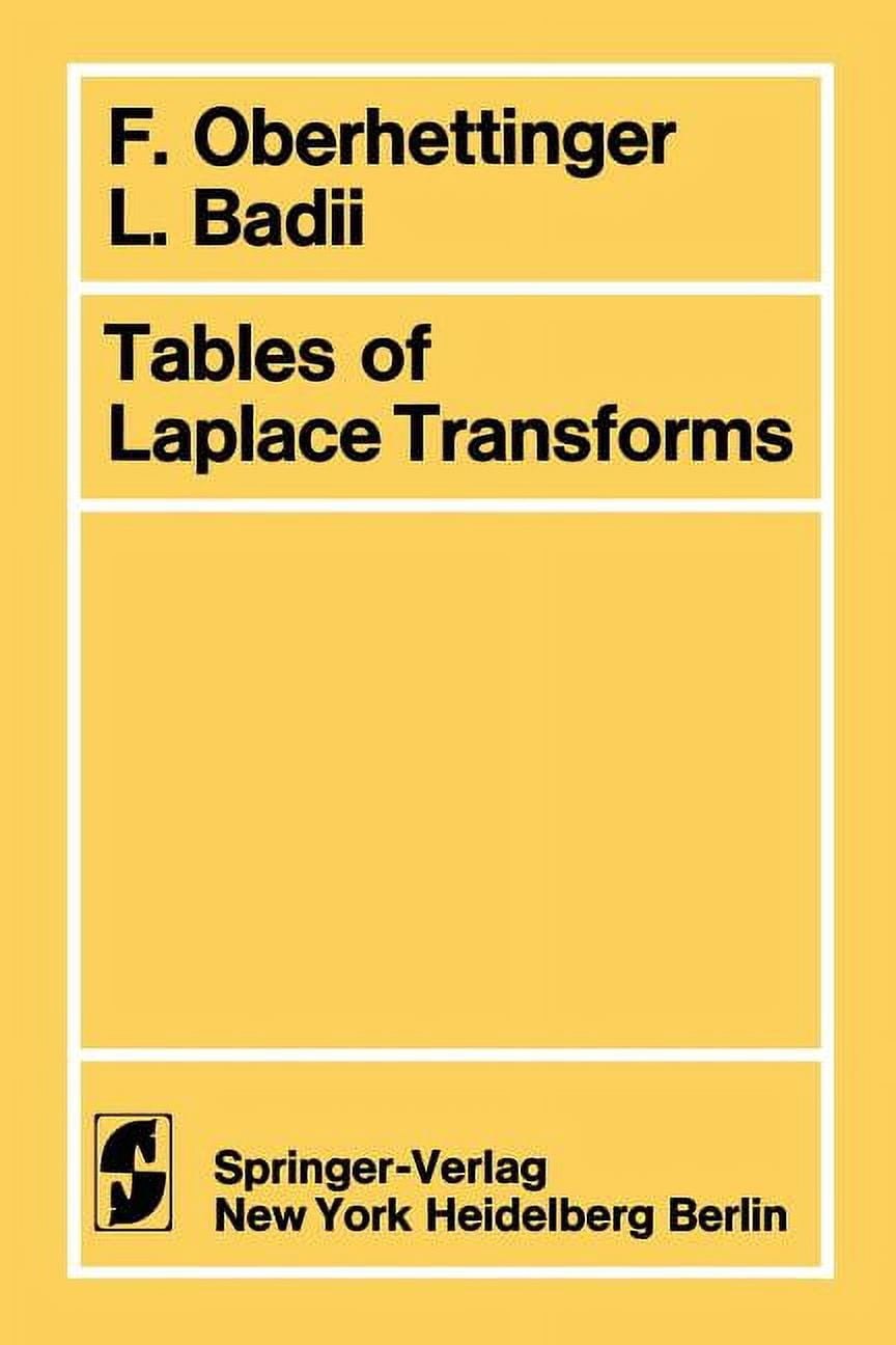Tables of Laplace Transforms, (Paperback) - Walmart.com