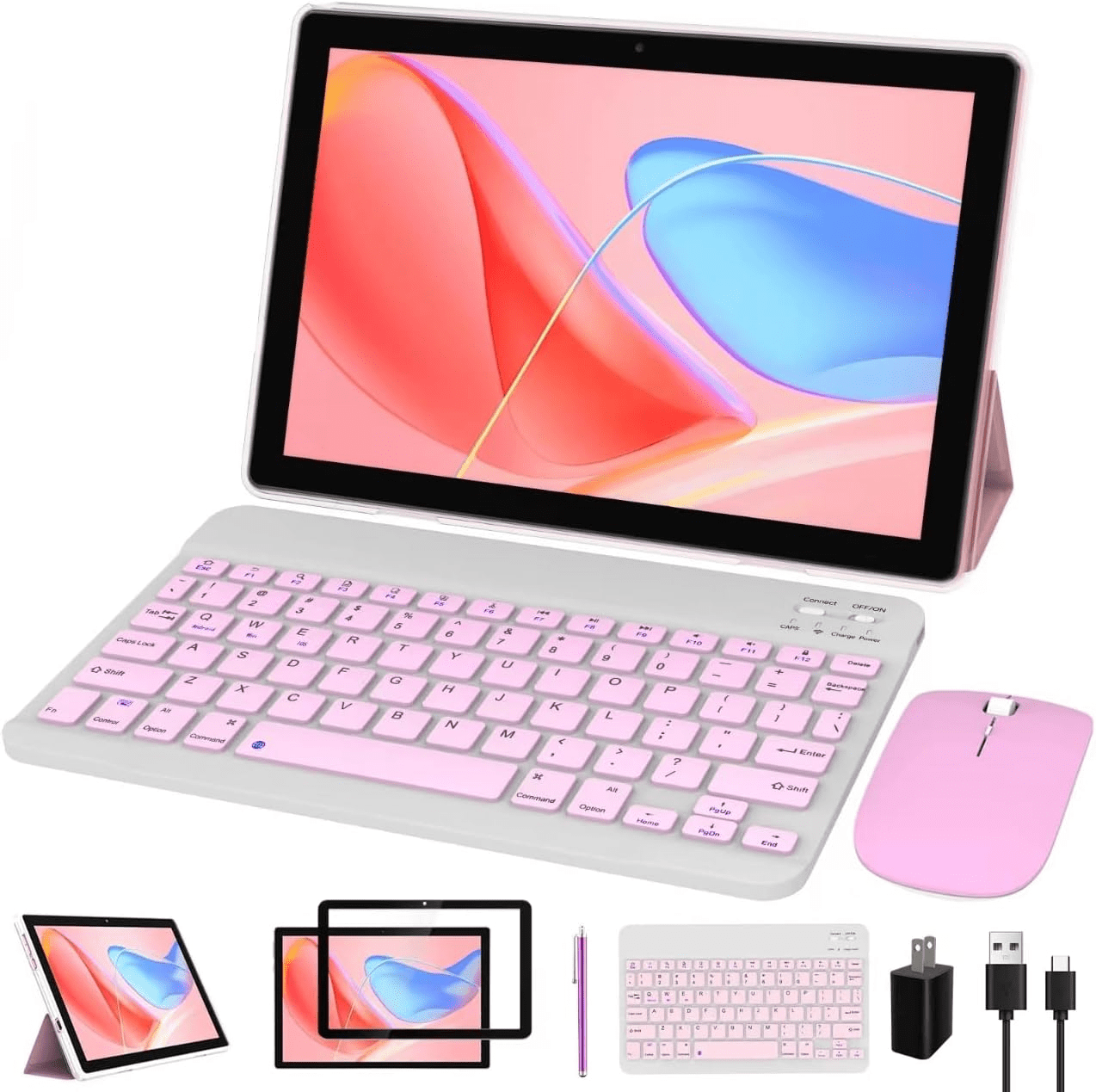 Tablet 10.1 Inch Android 12 OS Tableta, 2 in 1 Tablets with Keyboard ...