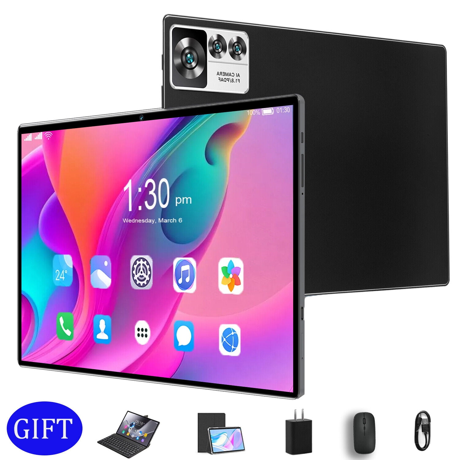 Tablet 10 in Android 14 Tablet 12GB+256GB 8000mAh 1920*1200 Dual Camera ...