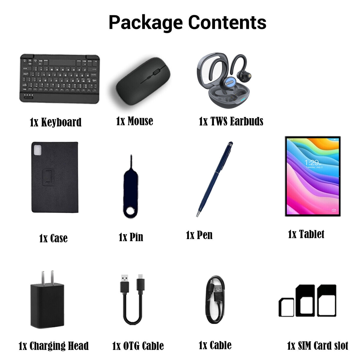 Tablet 10 in Tablet Android 14 16GB RAM+256GB Pad PC WiFi Bluetooth ...