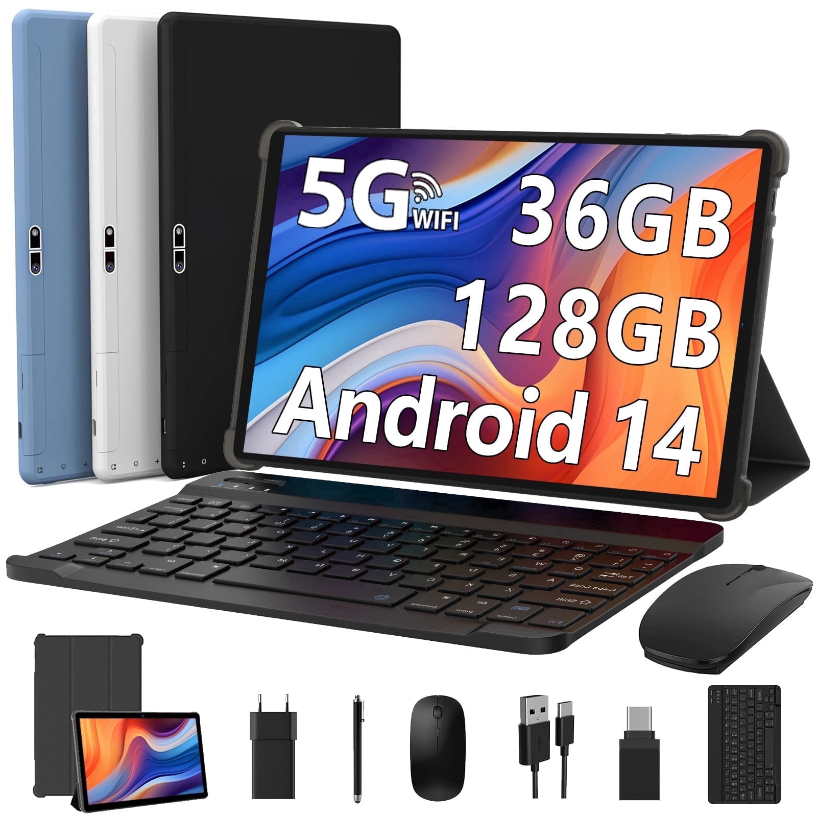Tablet 10 inch, 36(12+24)GB RAM 128GB Storage, Octa-Core 2GHz, Android ...