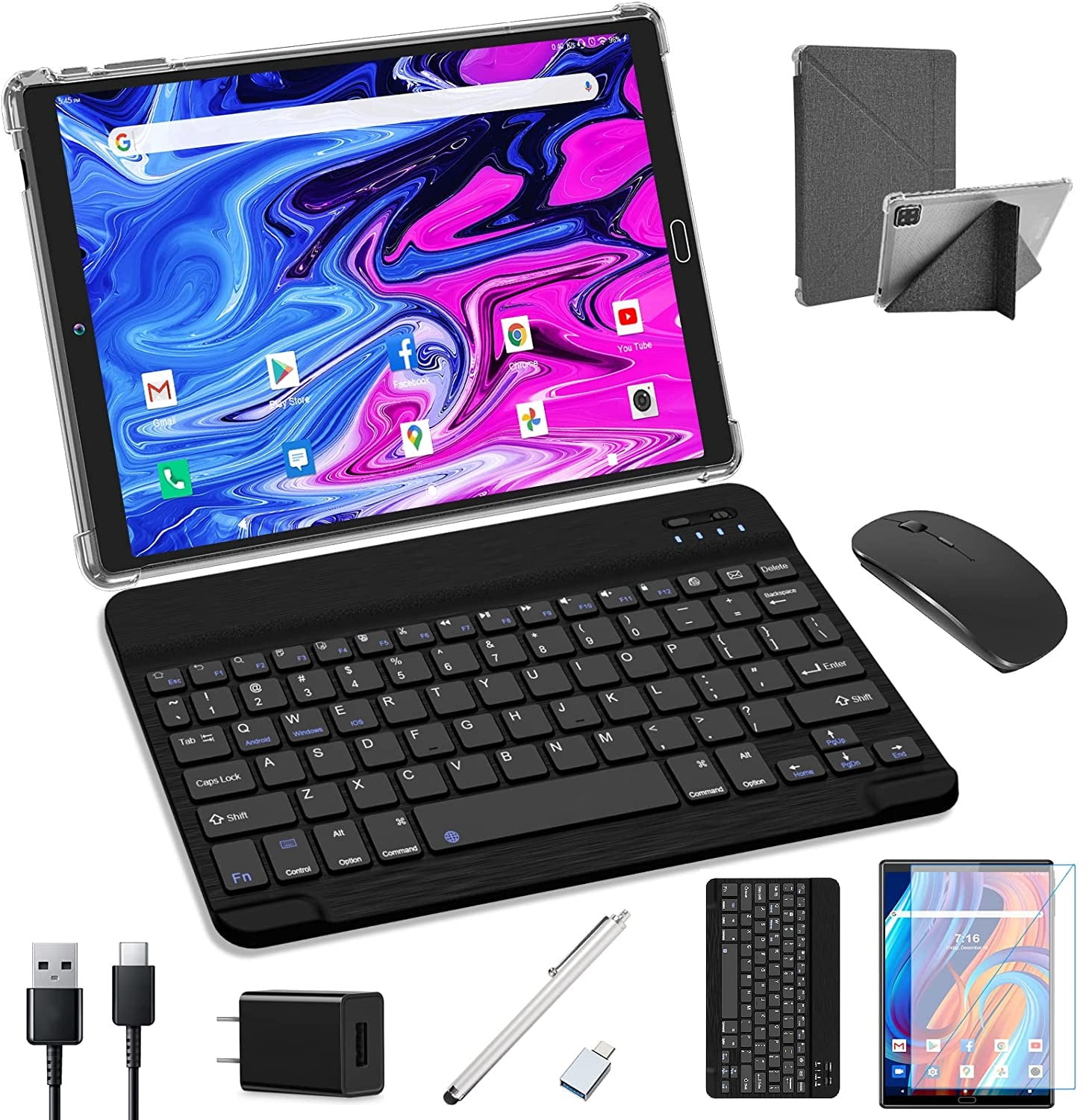 Tablet 10 inch Tablet with Keyboard 5G WIFI Tablet Android 11 Quad Core ...