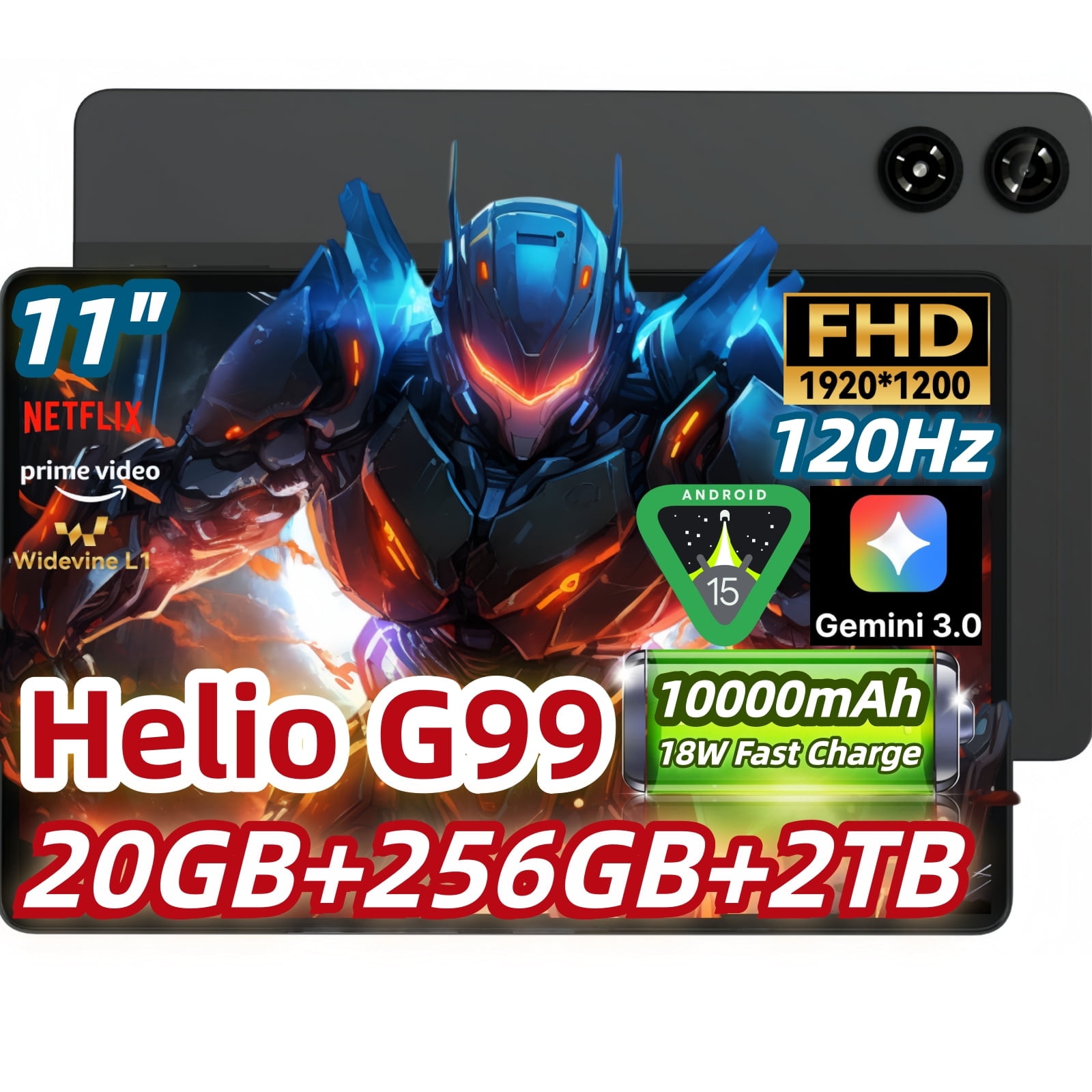 Tablet 11 inch ZPad3 android tablet, 11" 120Hz 1920x1200 FHD Display ...