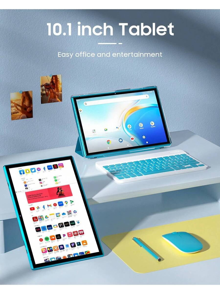 Tablet 2 In 1 Tablet With Keyboard Case Mouse Stylus Pen, 10 Inch ...