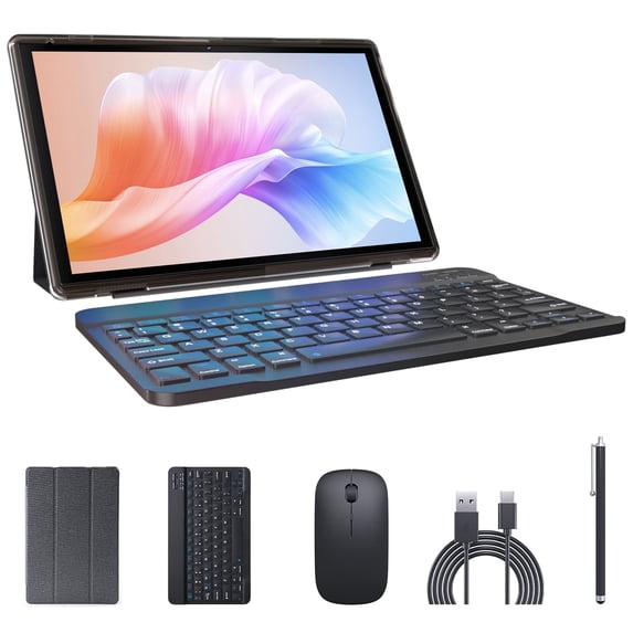 Tablet 2 in 1 Tablet with Keyboard Case Mouse Stylus Pen, 10 inch ...