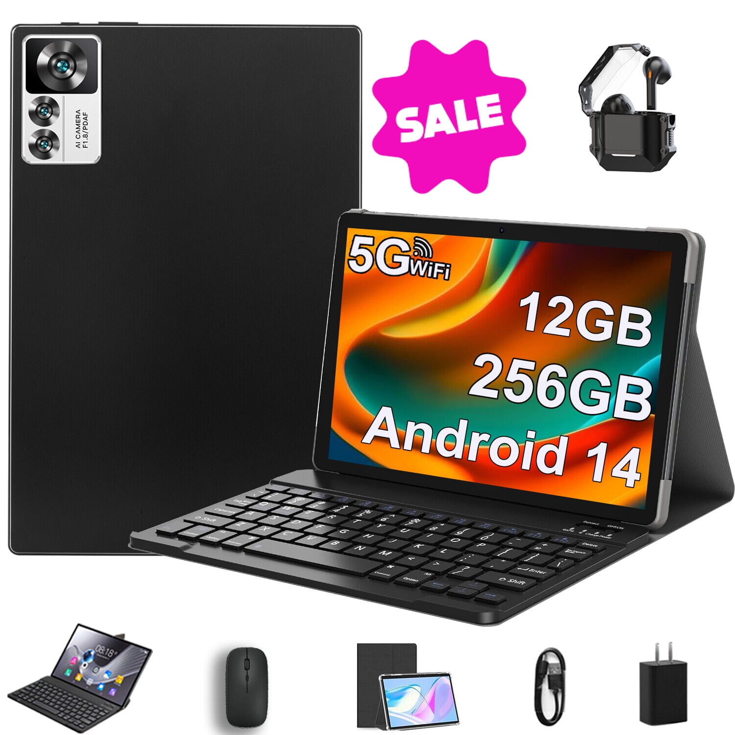 Tablet 2024 Latest Android 14 12GB RAM 256GB ROM Powerful Octa-Core+ ...