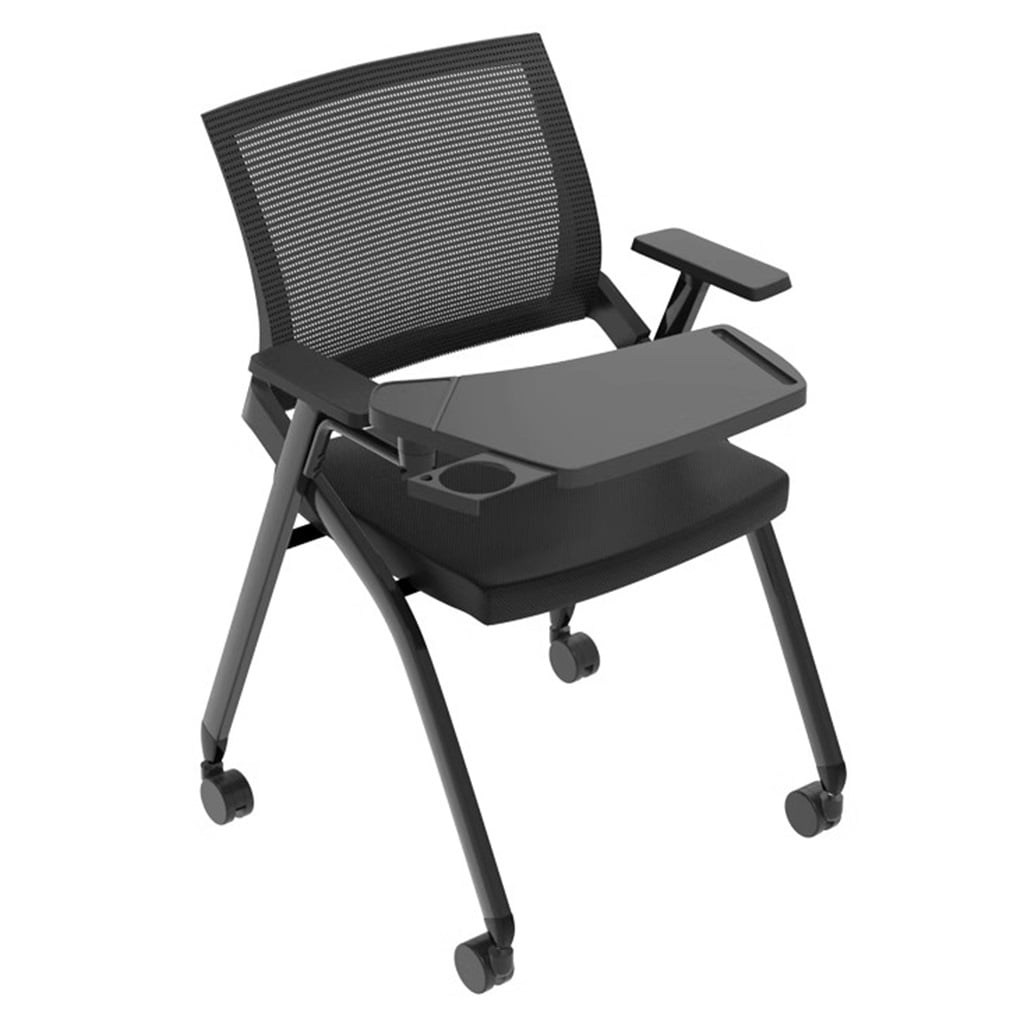 Tablet Arm Chair Conference Room Chair with Caster Wheels,Folding Chair ...