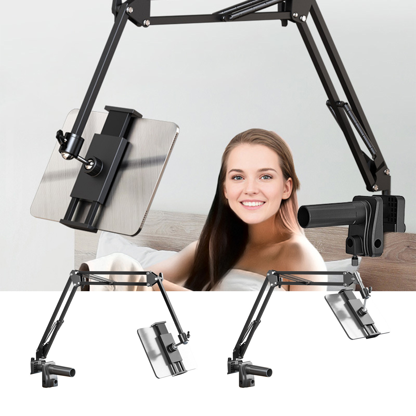 Tablet Cantilever Stand, Retractable Support Rack, Adjustable Angle ...