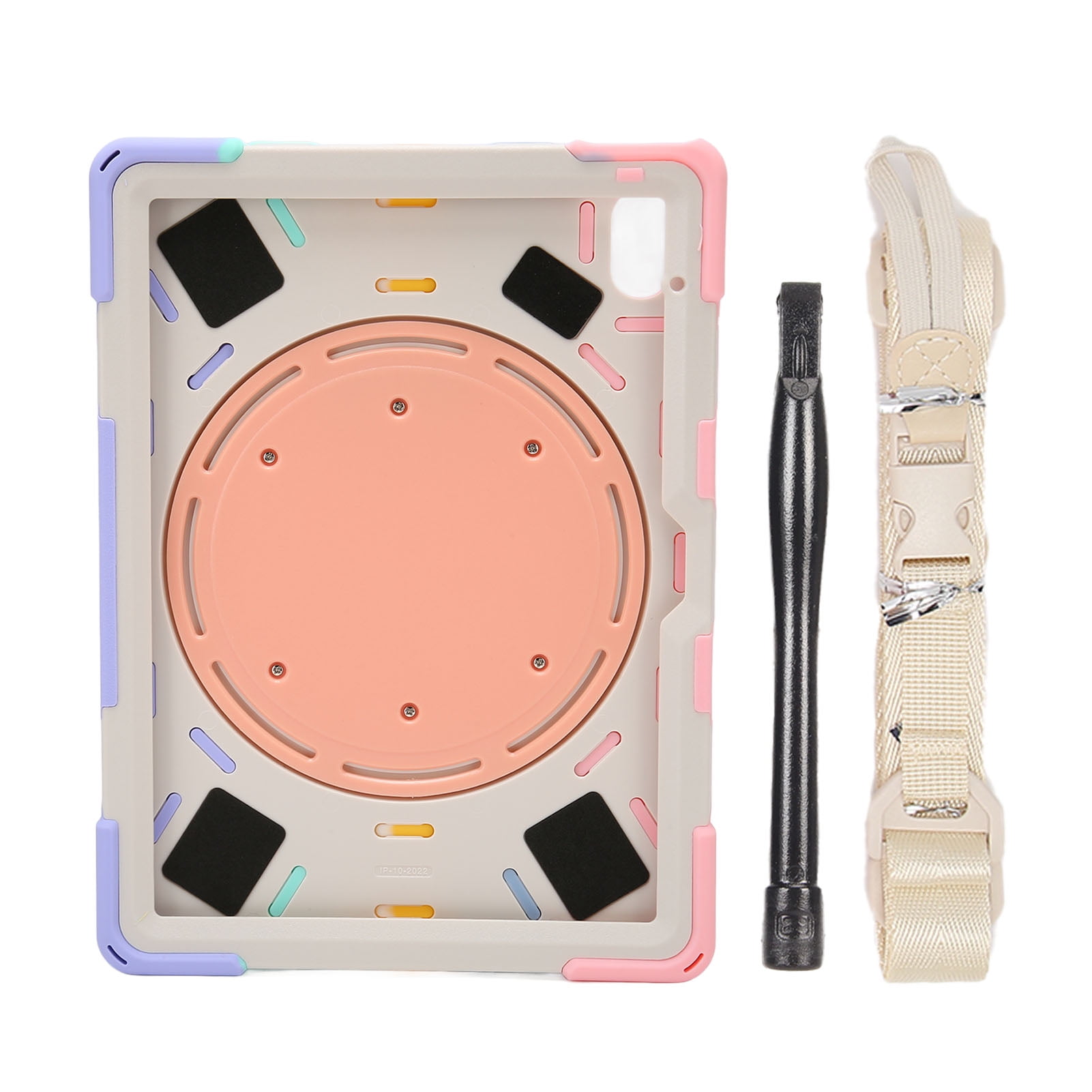 Tablet Case Silicone Hard PC Precise Cutouts Adjustable Strap 360 ...