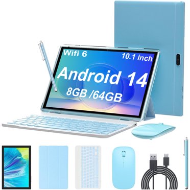 2024 Newest 10.1'' Android 13 Tablet, 2 in 1, 8GB RAM+64GB ROM, Quad ...